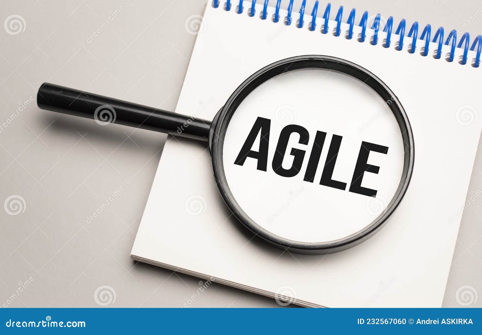 Magnifying Glass with the Word AGILE on Chart Background Stock Photo ...