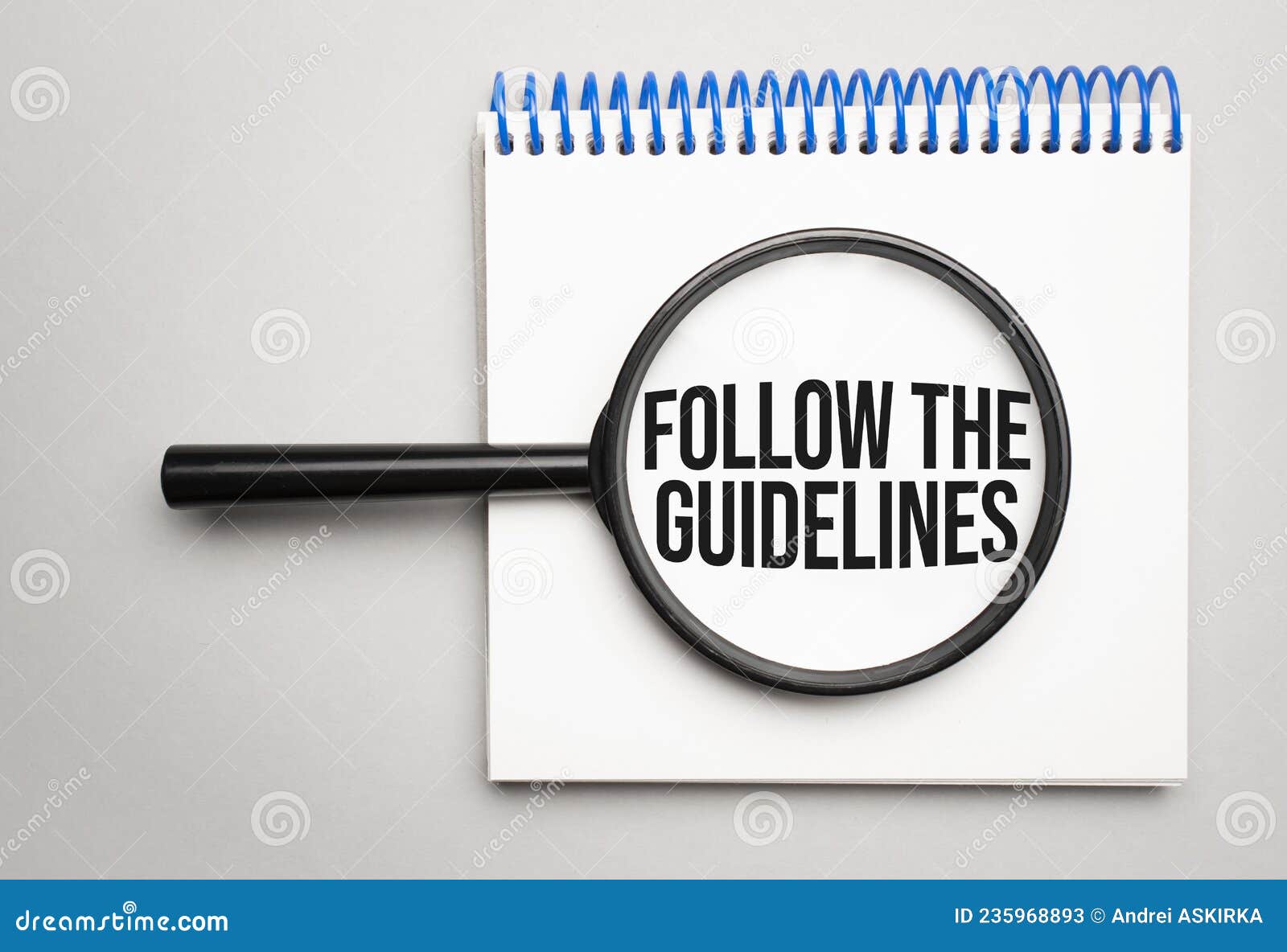 Magnifying Glass With The Word FOLLOW THE GUIDELINES On Chart ...