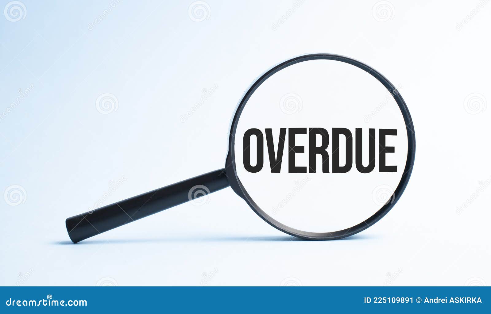Magnifying Glass with the Word OVERDUE. Business Concept Stock Image ...