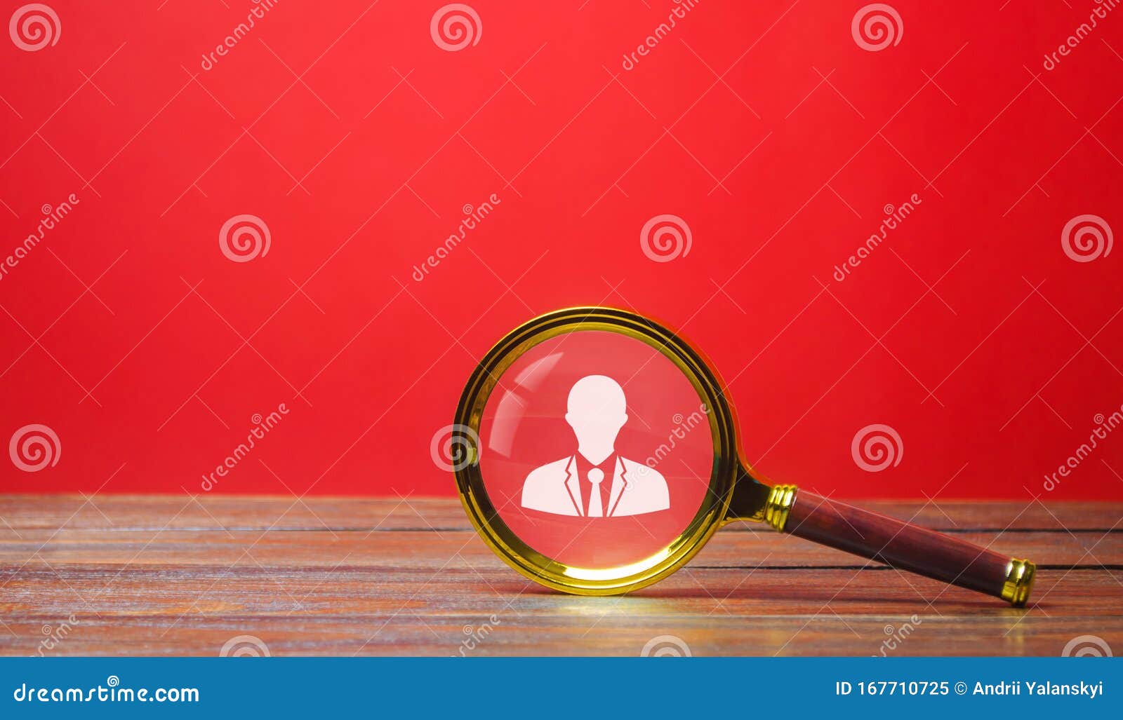 Magnifying Glass And Worker Symbol Recruitment Concept Hiring Hire