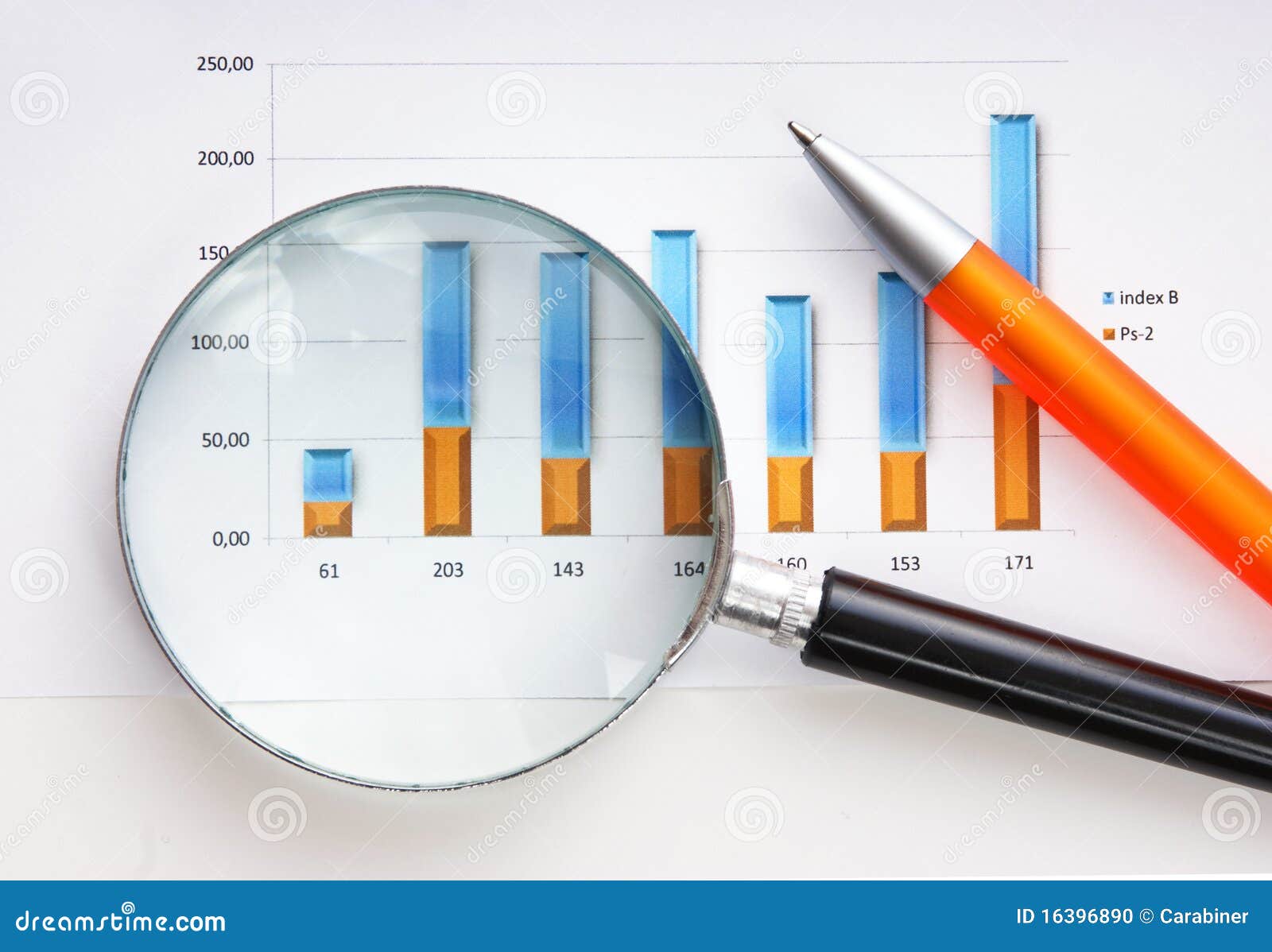 Magnifying Glass and the Working Paper Stock Photo - Image of money ...