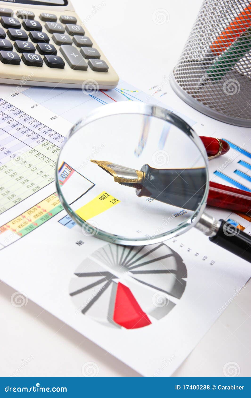 Magnifying Glass and the Working Paper Stock Photo - Image of finances ...