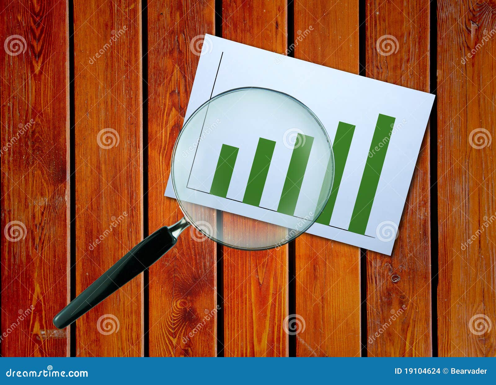 Magnifying Glass And The Working Paper Stock Illustration ...