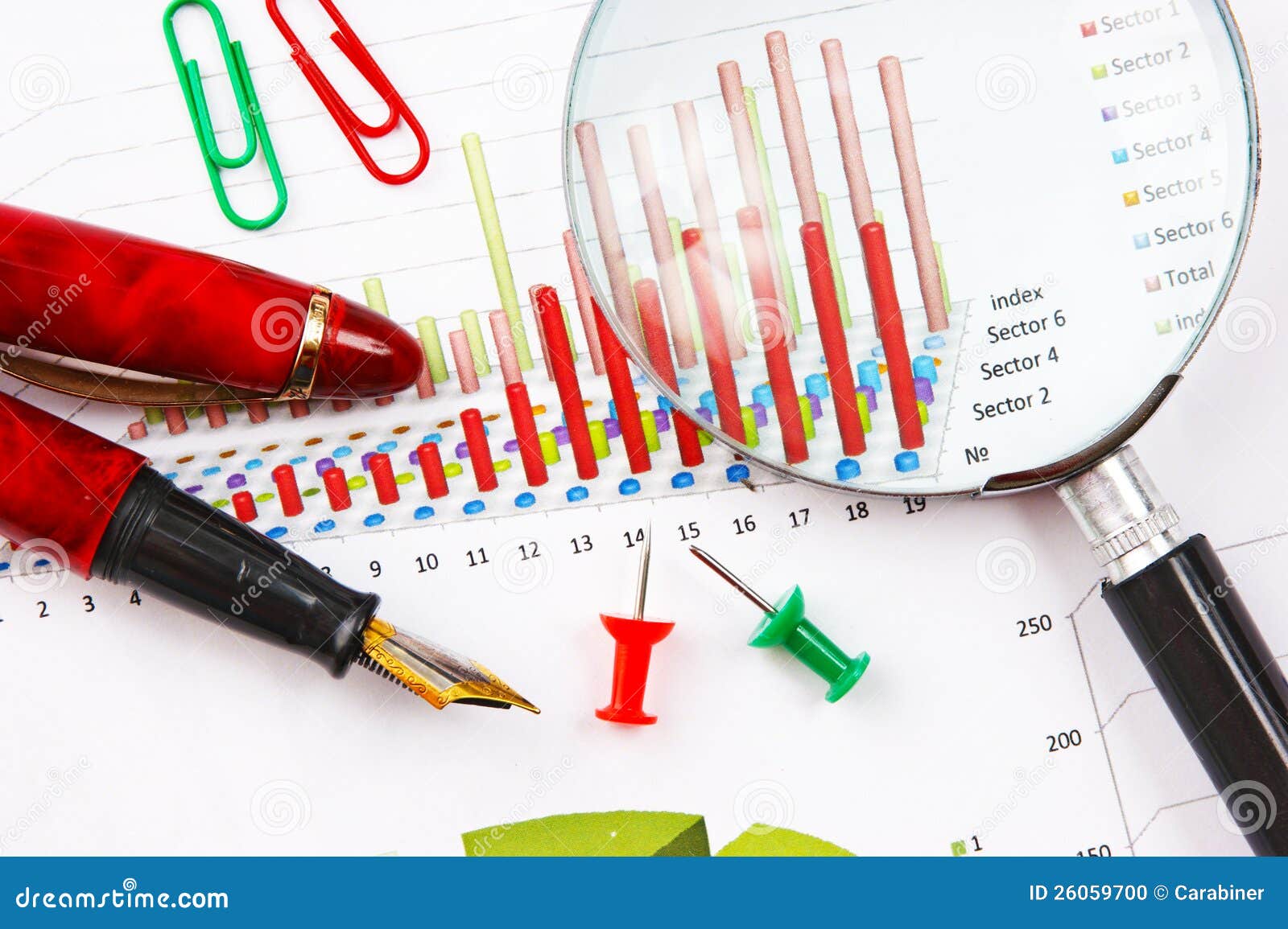 Magnifying Glass and the Working Paper Stock Photo - Image of future ...