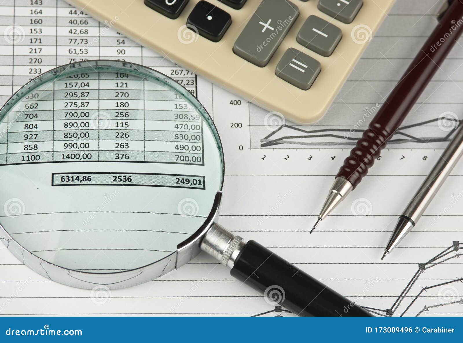 Magnifying Glass and Working Paper Stock Photo - Image of newspaper ...