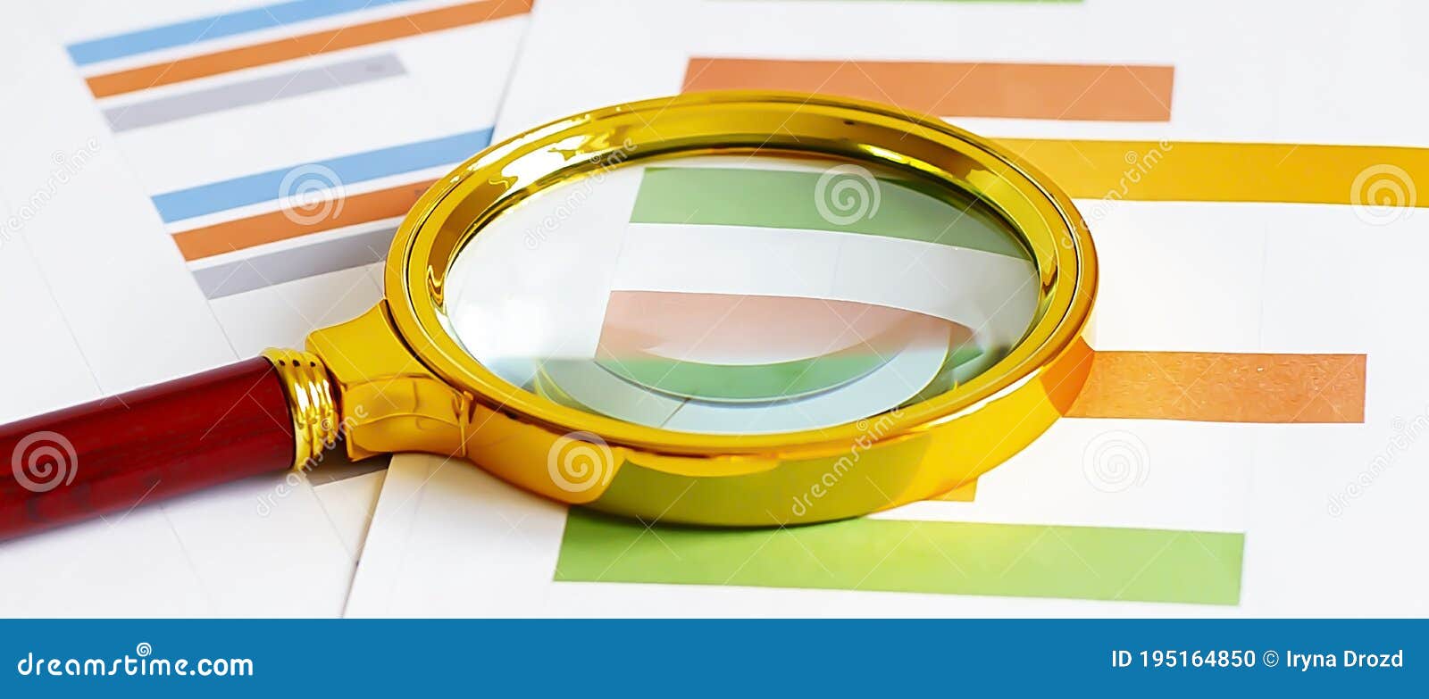 Magnifying Glass and Working Paper with a Diagram Stock Photo - Image ...