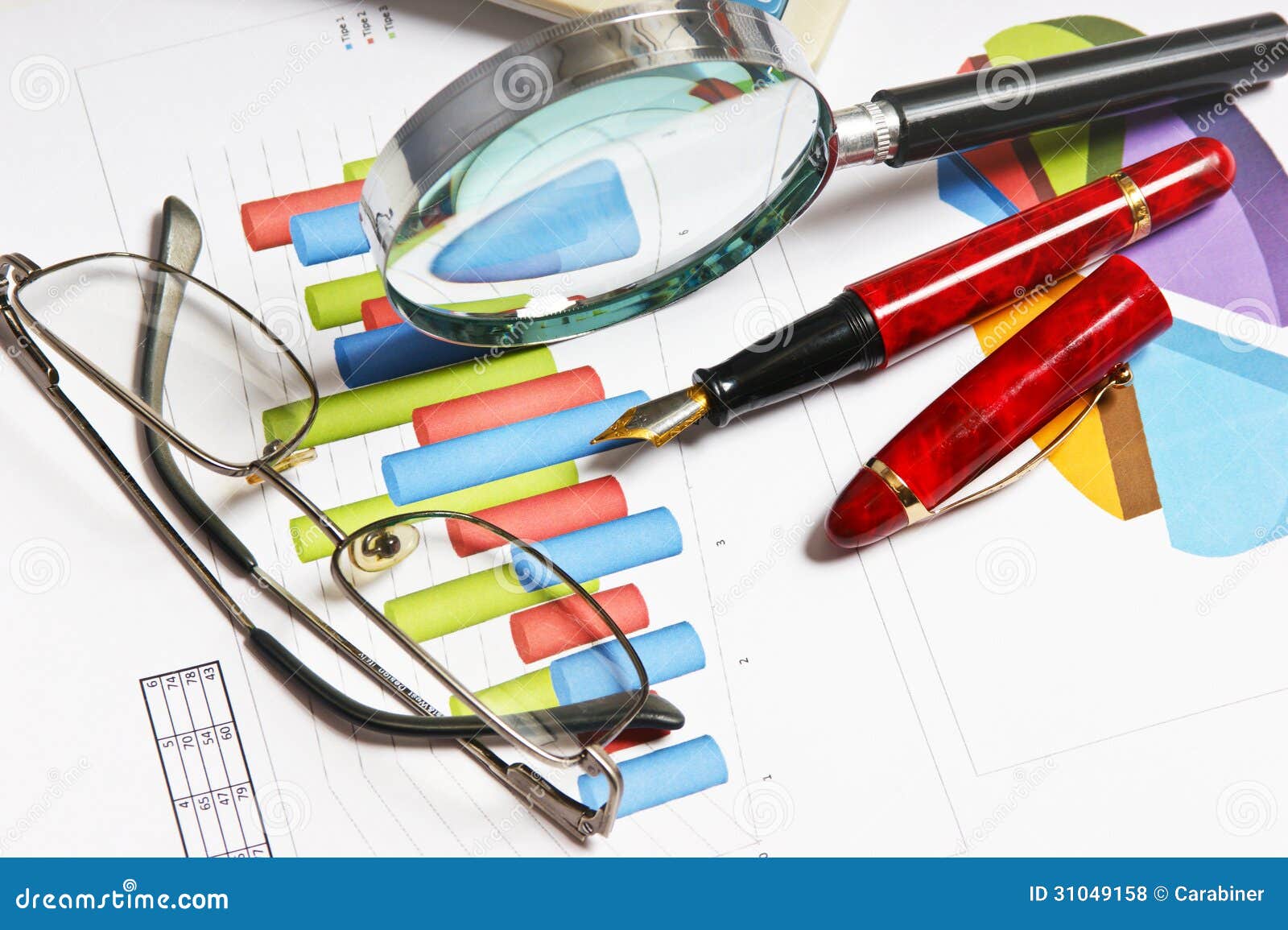 Magnifying Glass and the Working Paper Stock Photo - Image of home ...