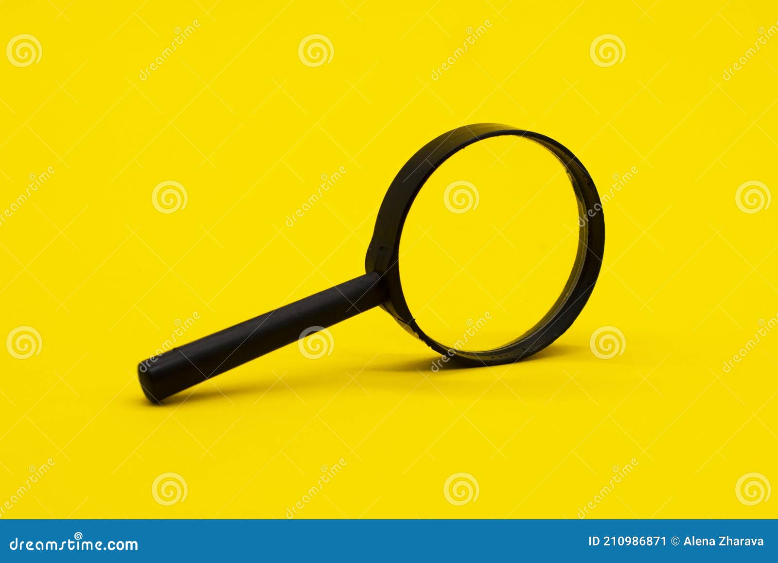 Magnifying Glass on Yellow Background. Search Concept Stock Image ...