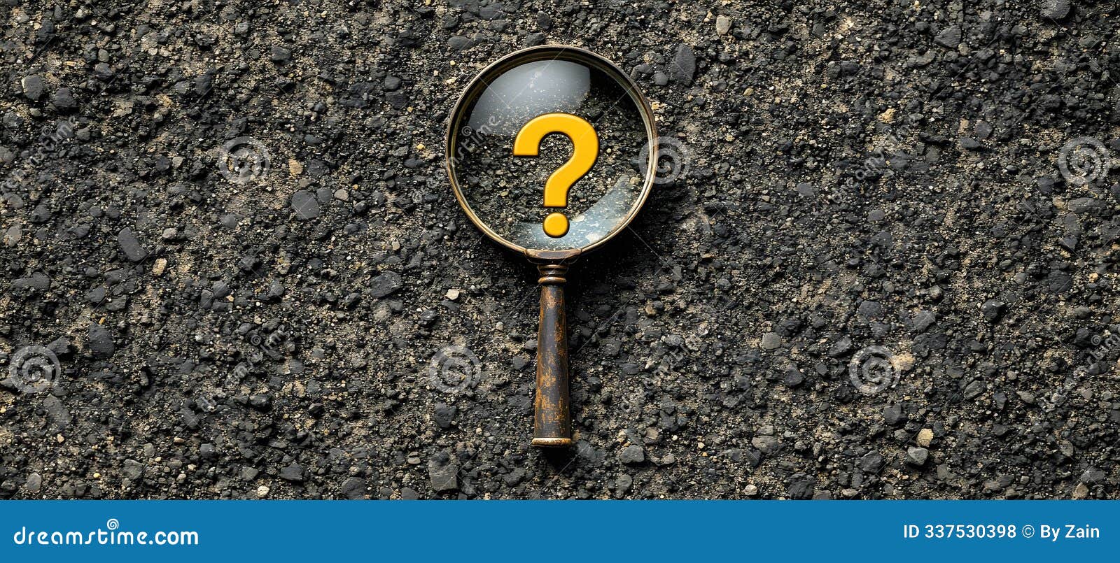 Magnifying Glass with Yellow Question Mark on Soil Surface Symbolizing ...
