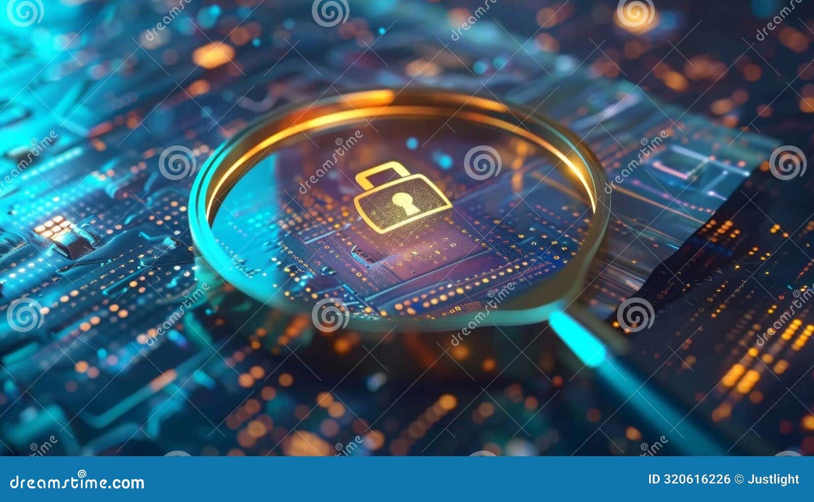 A Magnifying Glass Zooming in on a Locked Document Emphasizing the ...