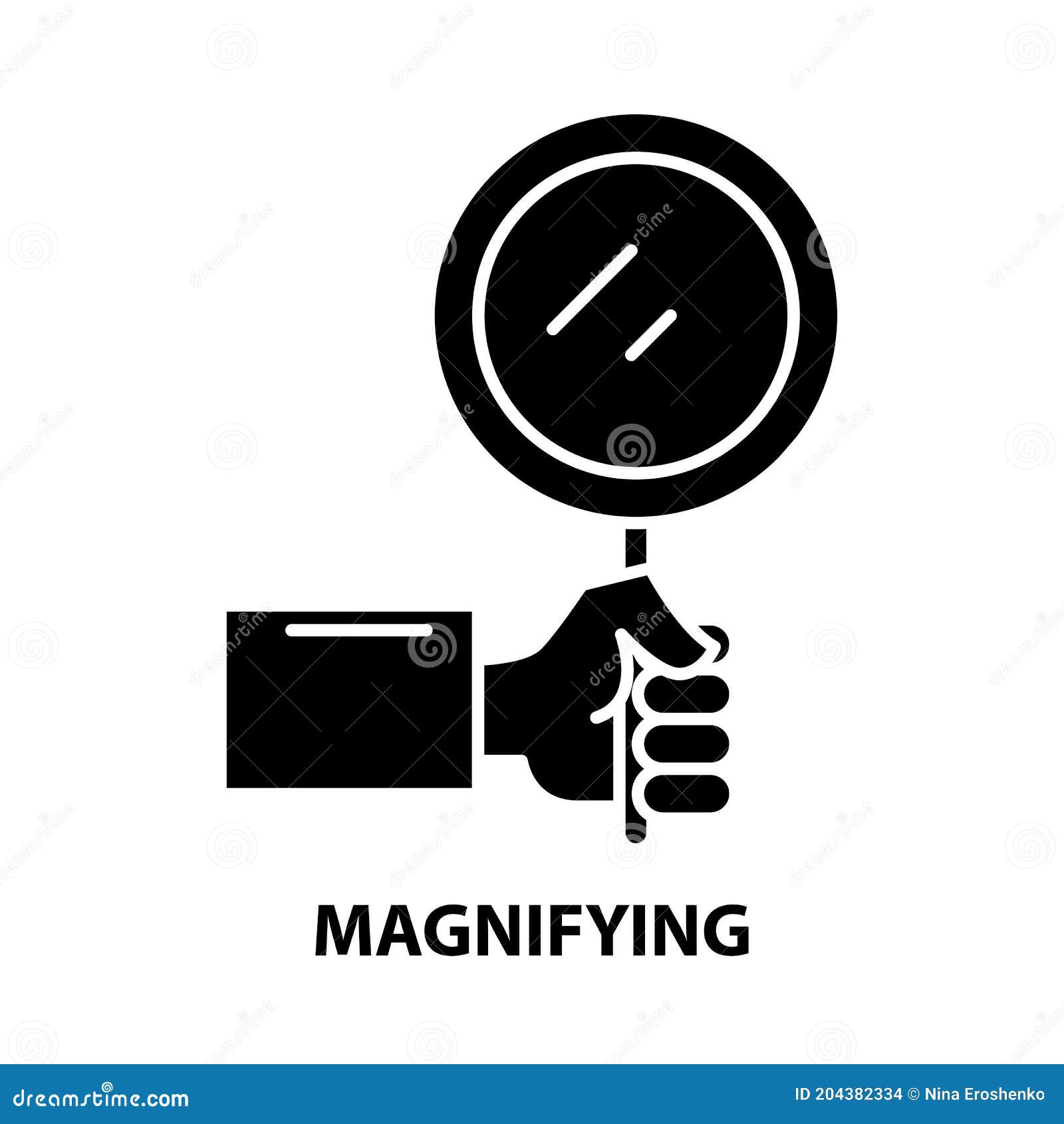 Magnifying Icon, Black Vector Sign with Editable Strokes, Concept ...