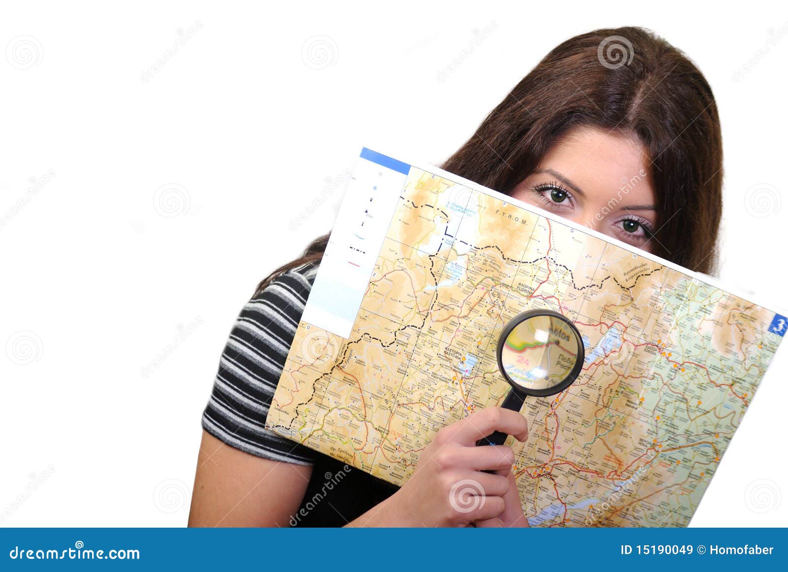 Magnifying len and a map stock image. Image of attractive - 15190049