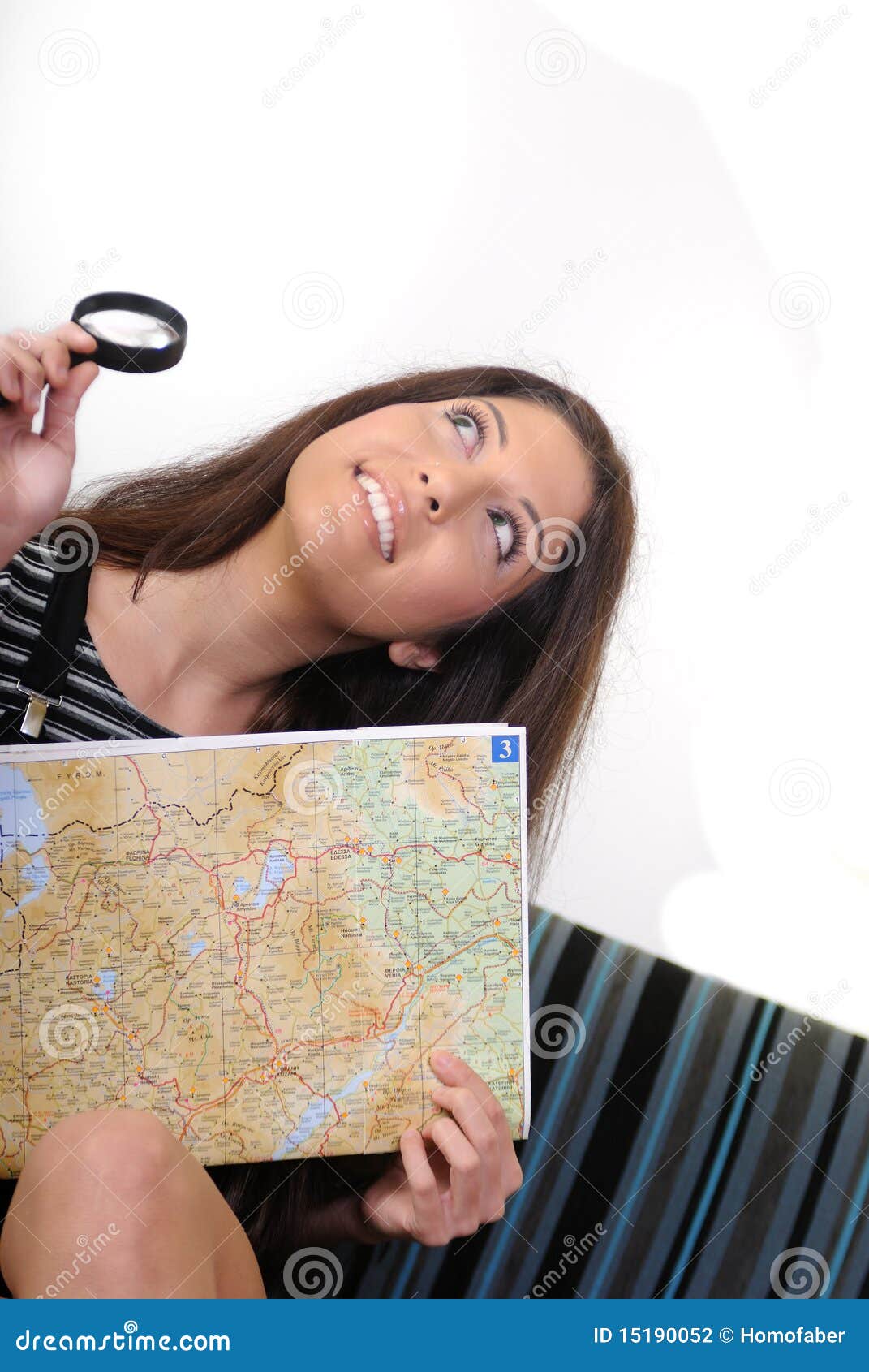 Magnifying len and a map stock photo. Image of clothing - 15190052