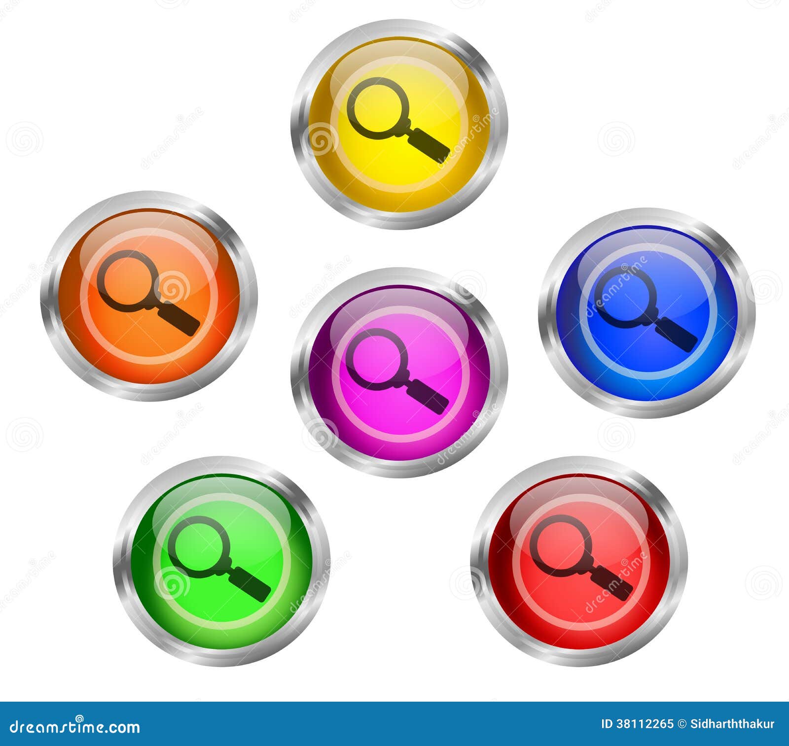 Two Buttons With The Magnifying Glass Stock Photo | CartoonDealer.com ...