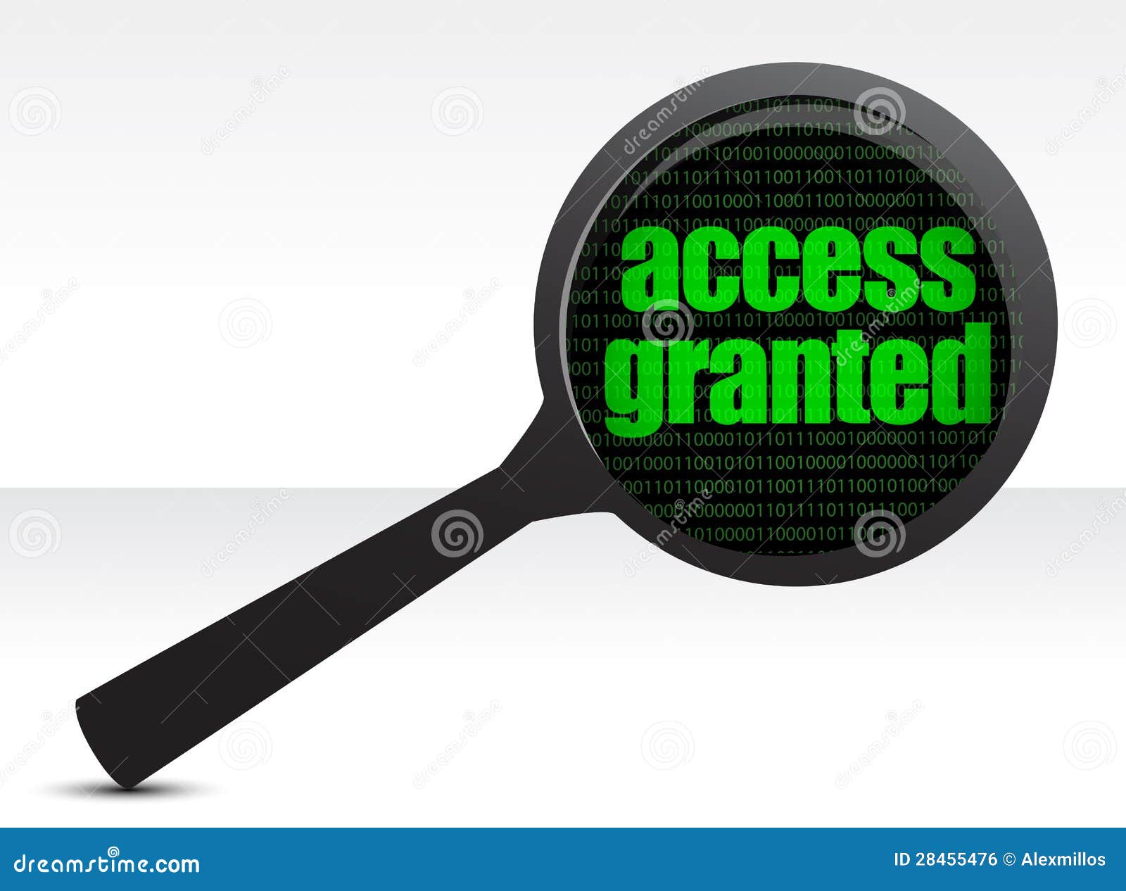 Magnifying Optical Glass With Words Access Granted Royalty-Free Cartoon ...