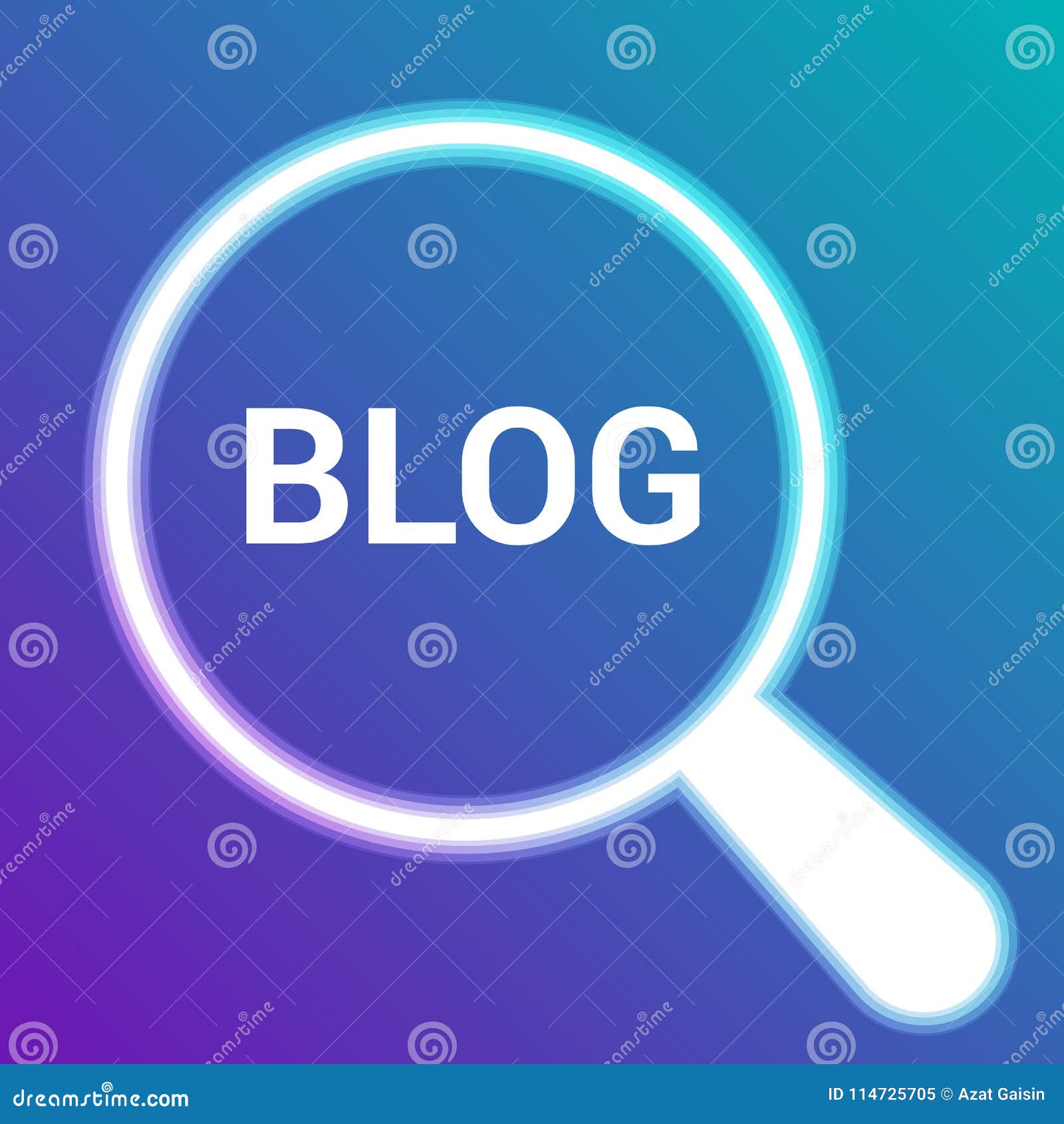 Magnifying Optical Glass with Words Blog Stock Illustration ...