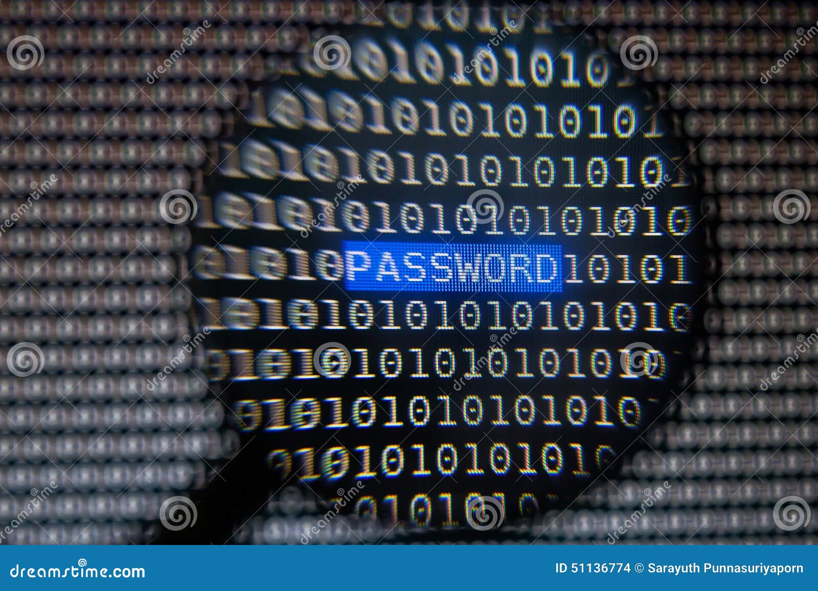 Magnifying User Password Text on Computer Screen Stock Photo - Image of ...