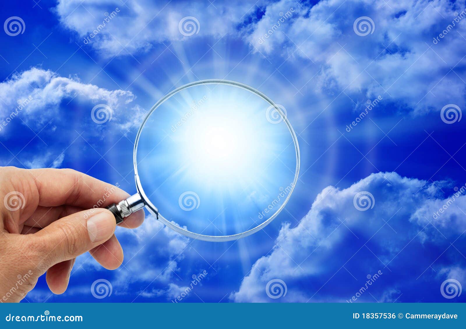 Magnifyng Glass Sky Search stock photo. Image of conceptual - 18357536