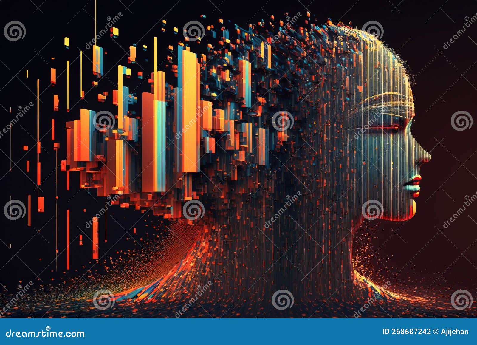 Big Data, Artificial Intelligence and Quantum Computing Concept. Generative AI Stock ...