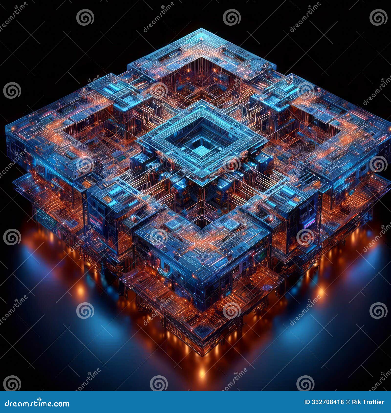 Quantum Computing Deep AI Concept Stock Illustration - Illustration of ...