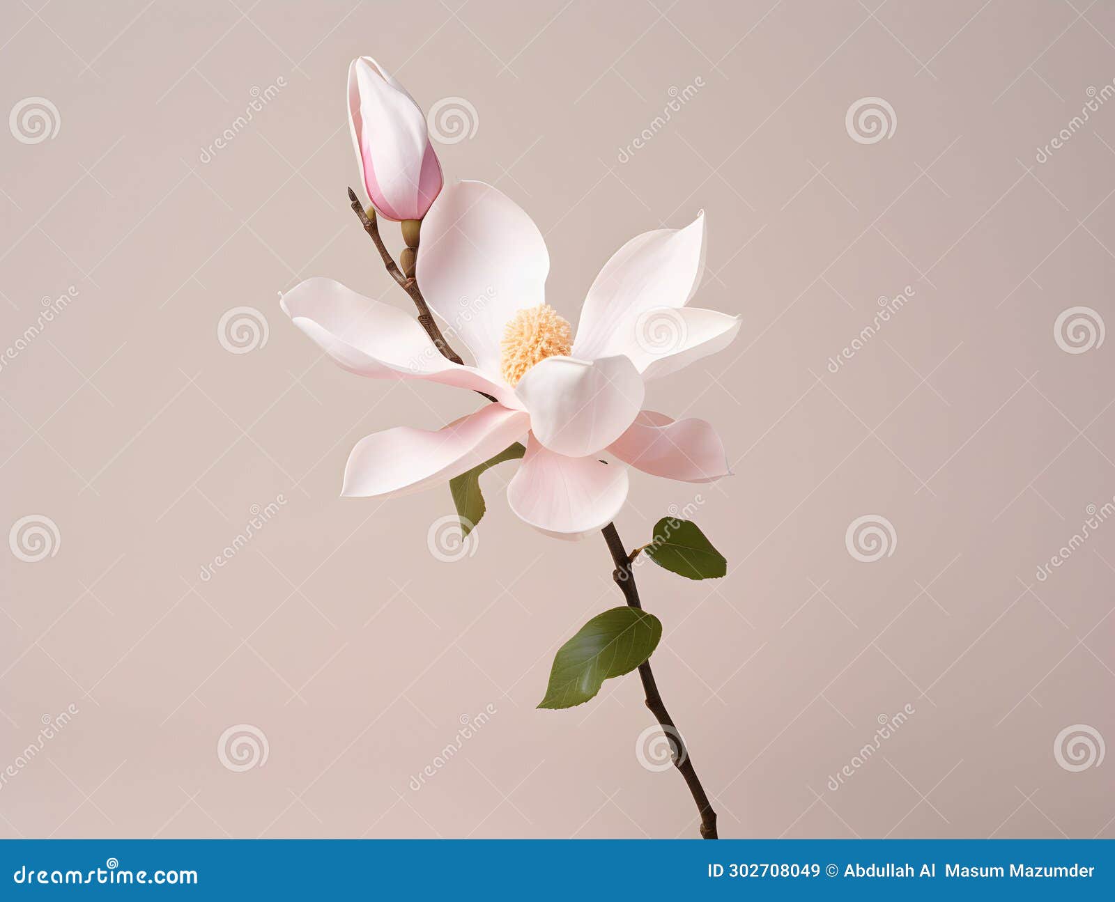 Magnolia Flower in Studio Background, Single Magnolia Flower, Beautiful ...