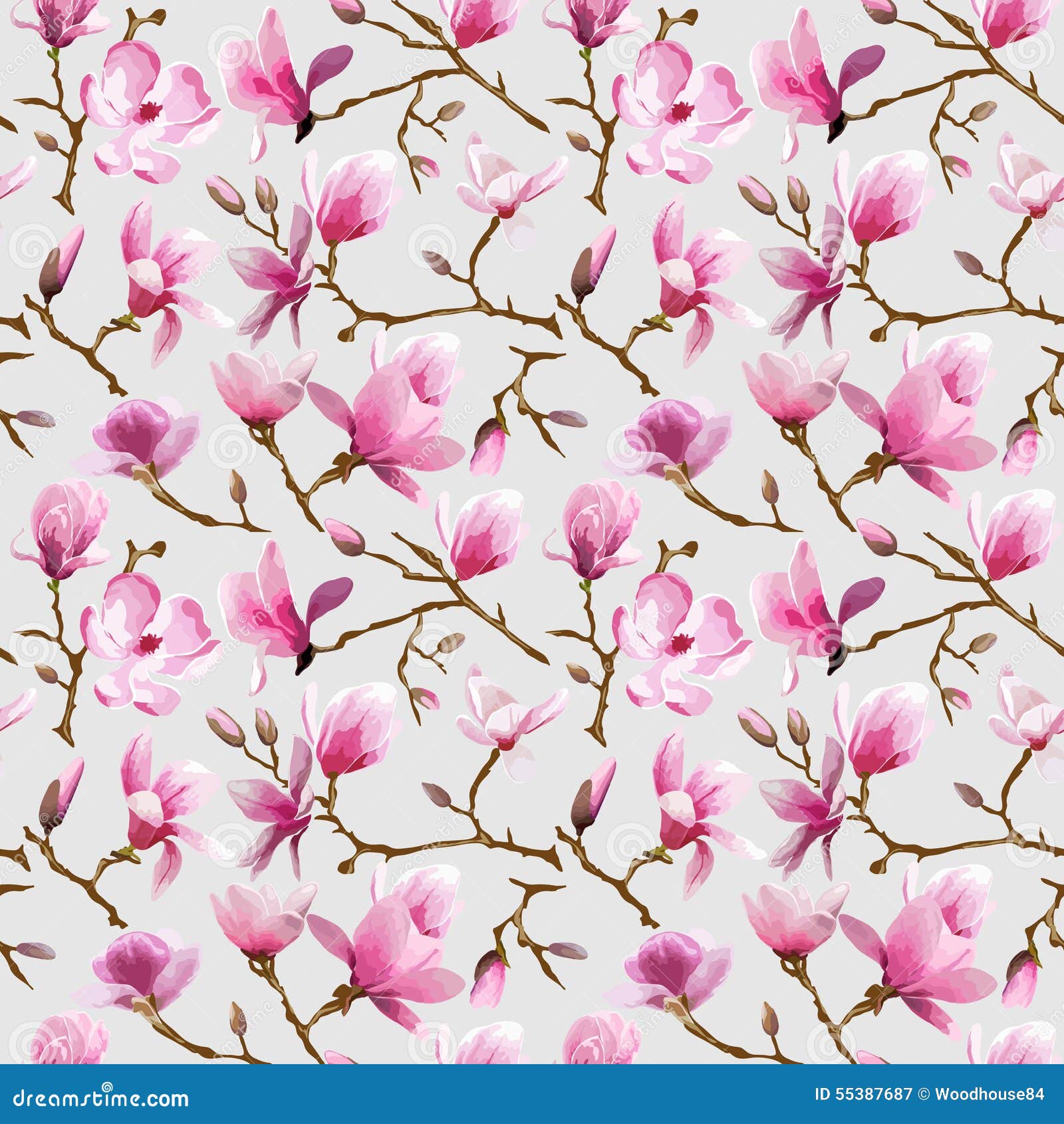 Magnolia Flowers Background Stock Vector - Illustration of decorative ...