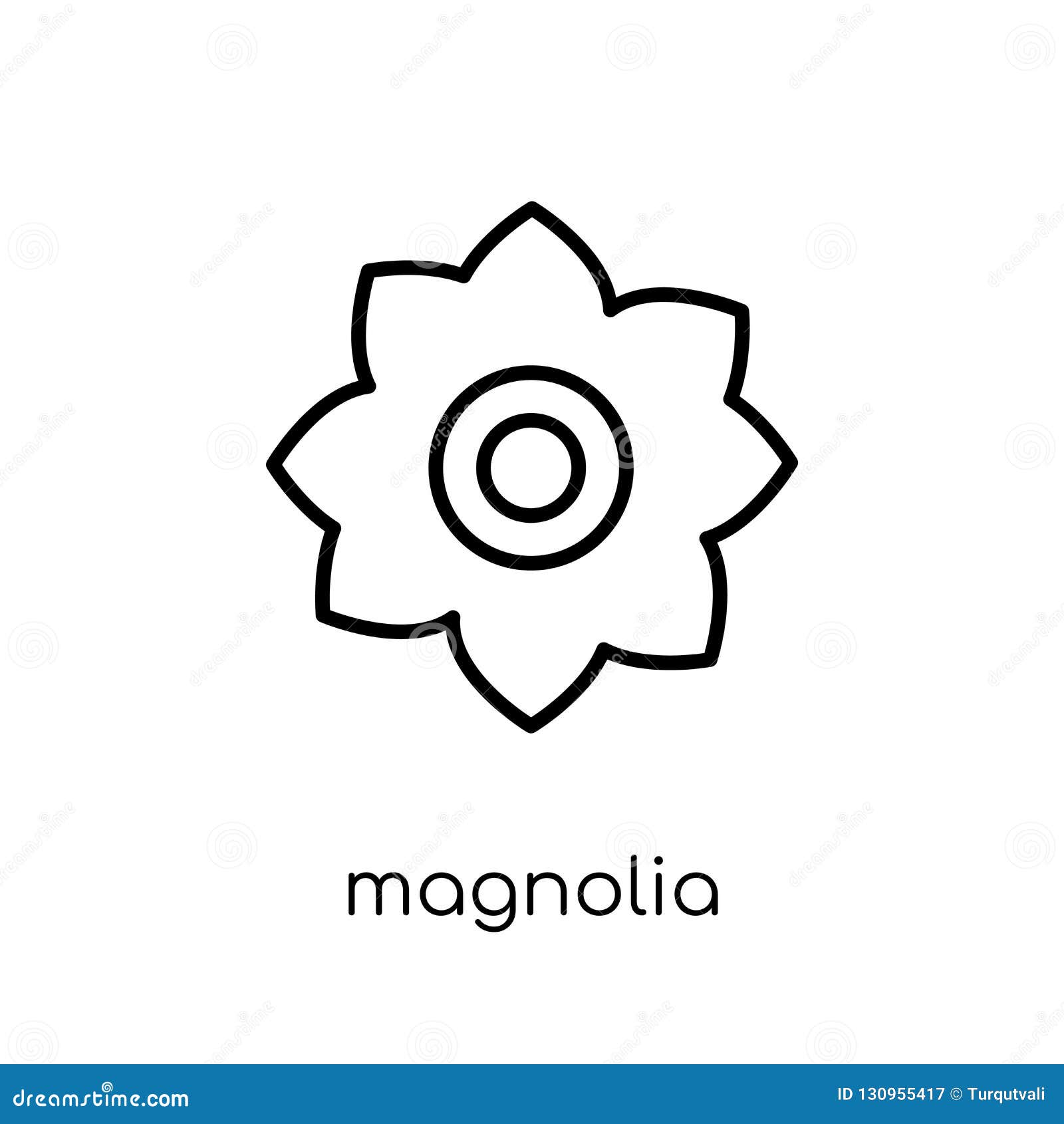 Magnolia Icon. Trendy Modern Flat Linear Vector Magnolia Icon on Stock ...