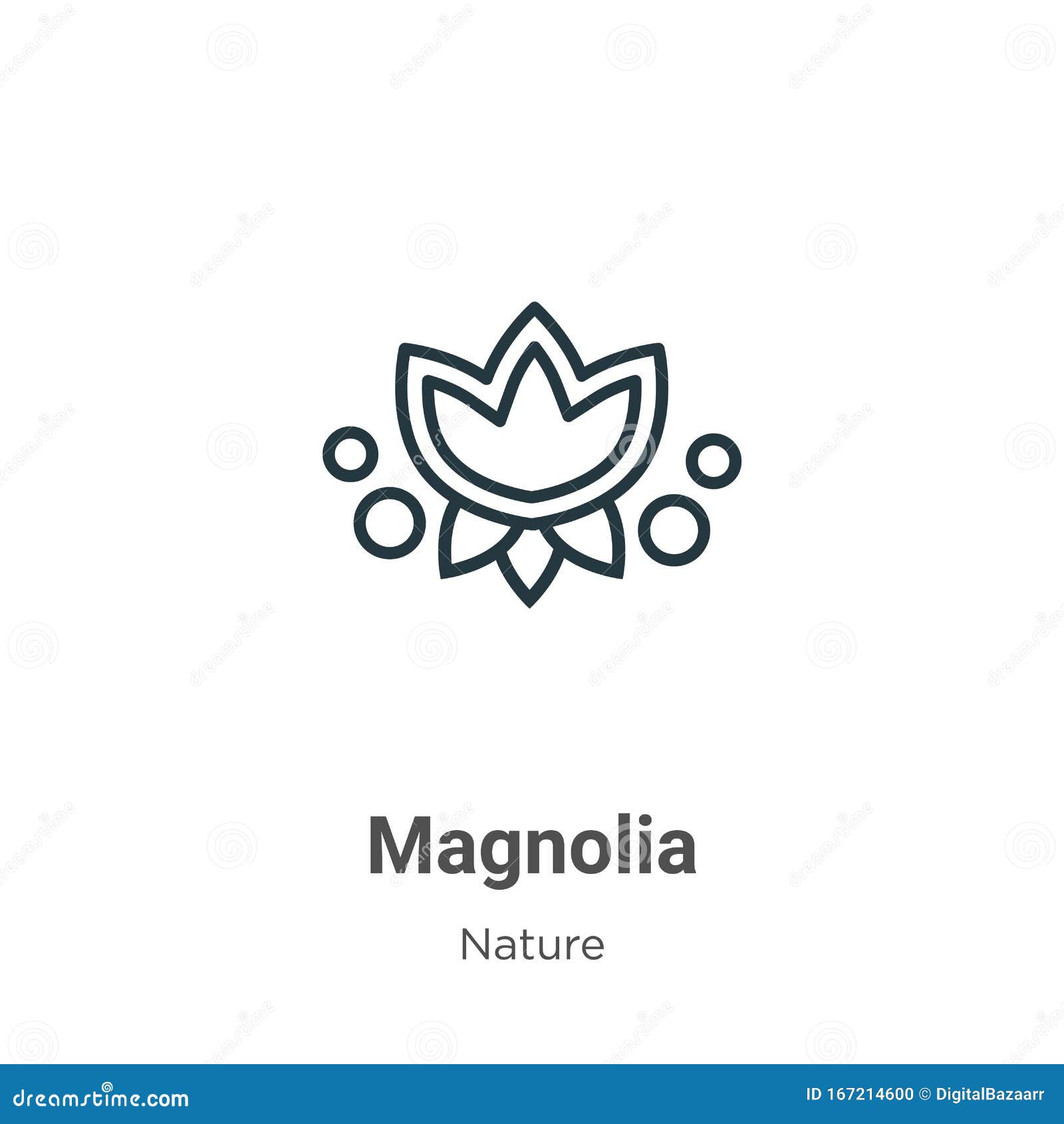 Magnolia Outline Vector Icon. Thin Line Black Magnolia Icon, Flat ...