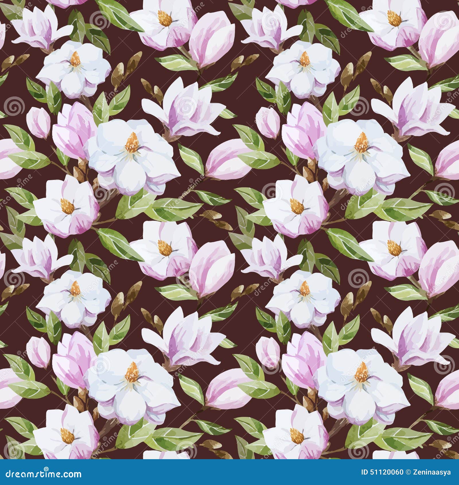 Magnolia pattern stock vector. Illustration of popular - 51120060