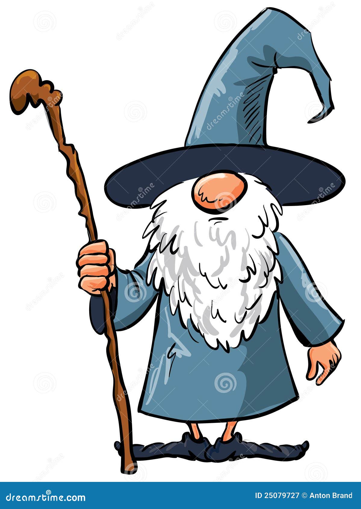 Mago Simple De La Historieta Con El Personal Stock de ilustración ...