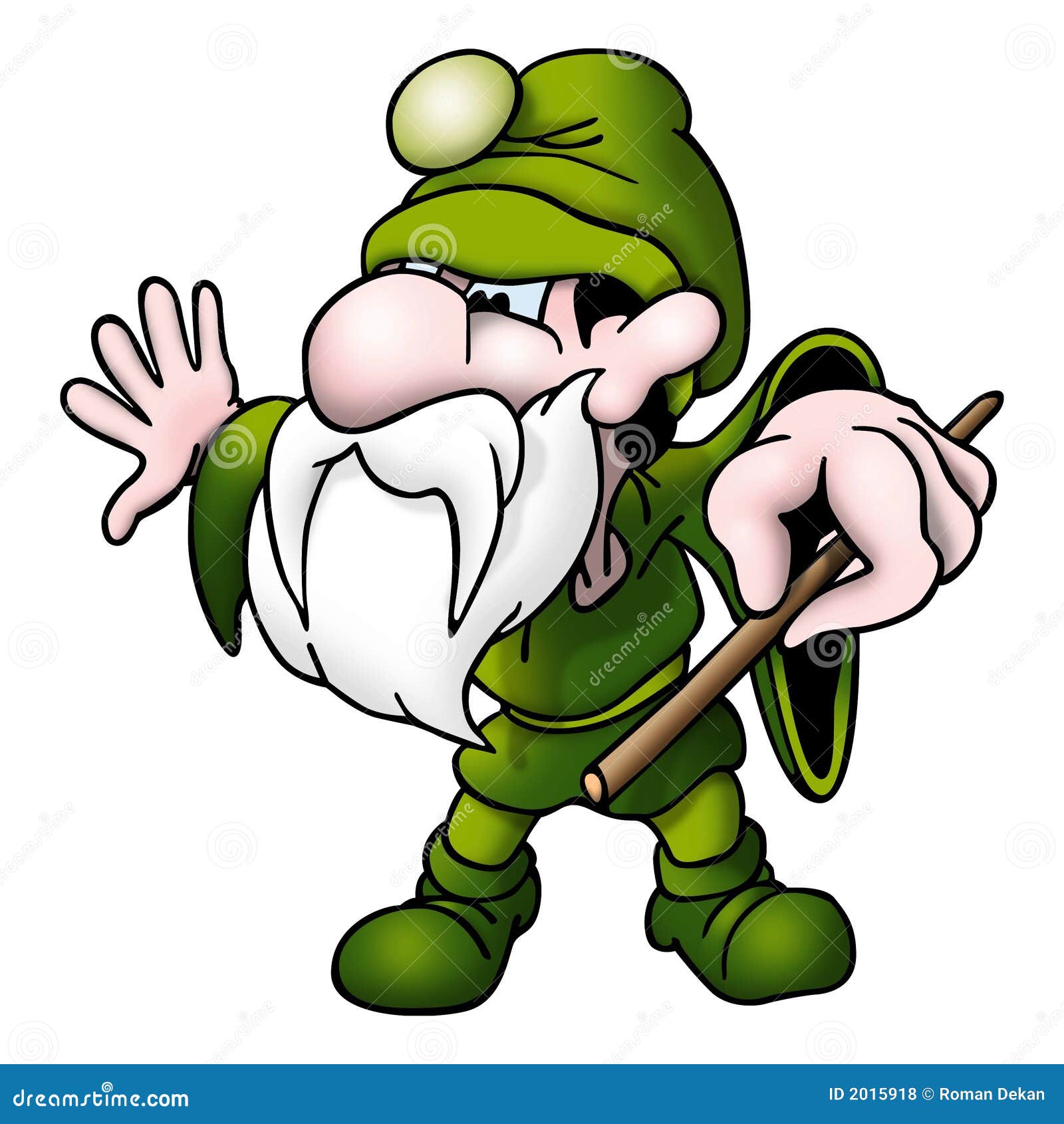 Mago verde con la varita stock de ilustración. Ilustración de ...