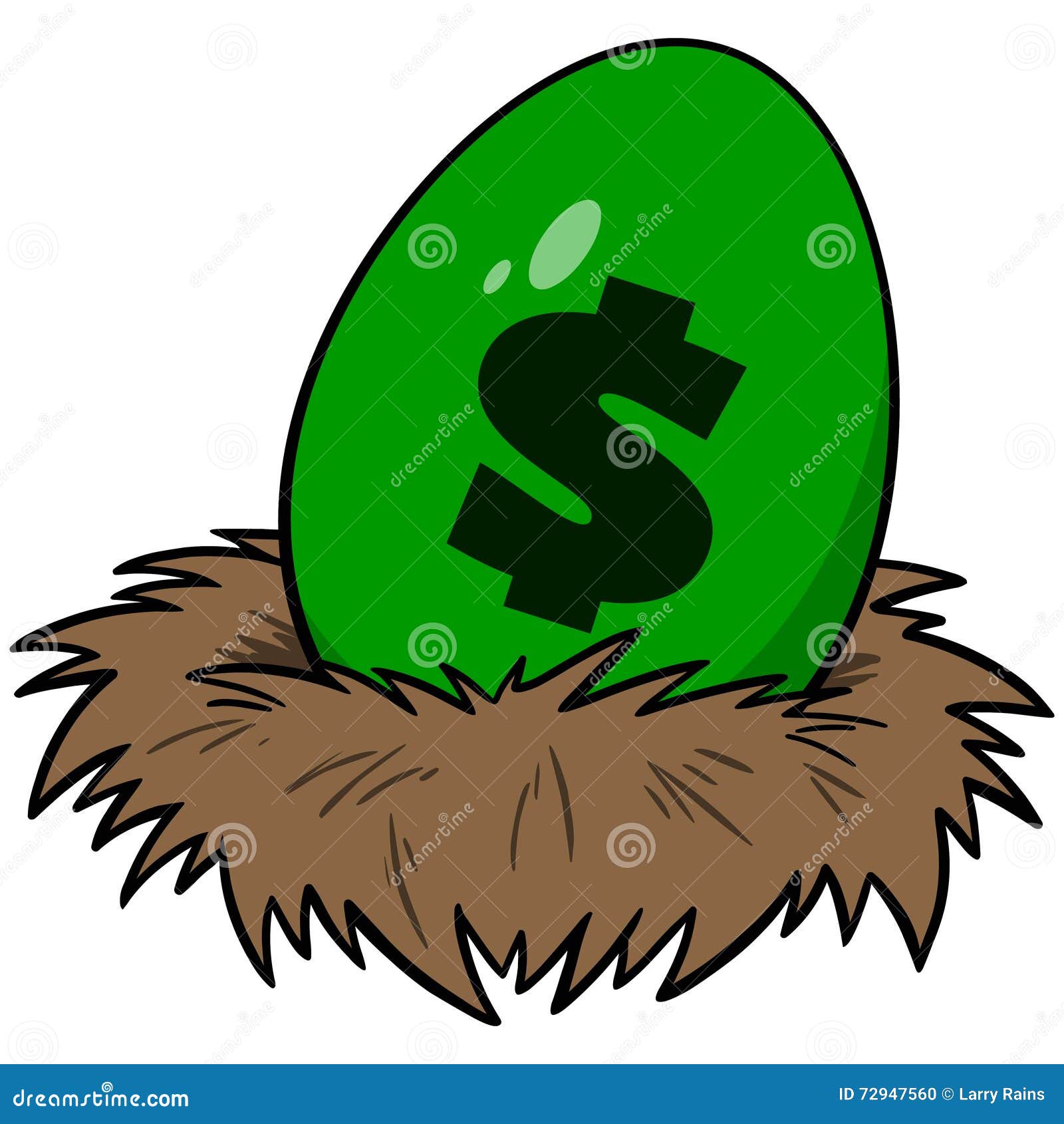 Magot avec l'oeuf vert illustration de vecteur. Illustration du argent ...