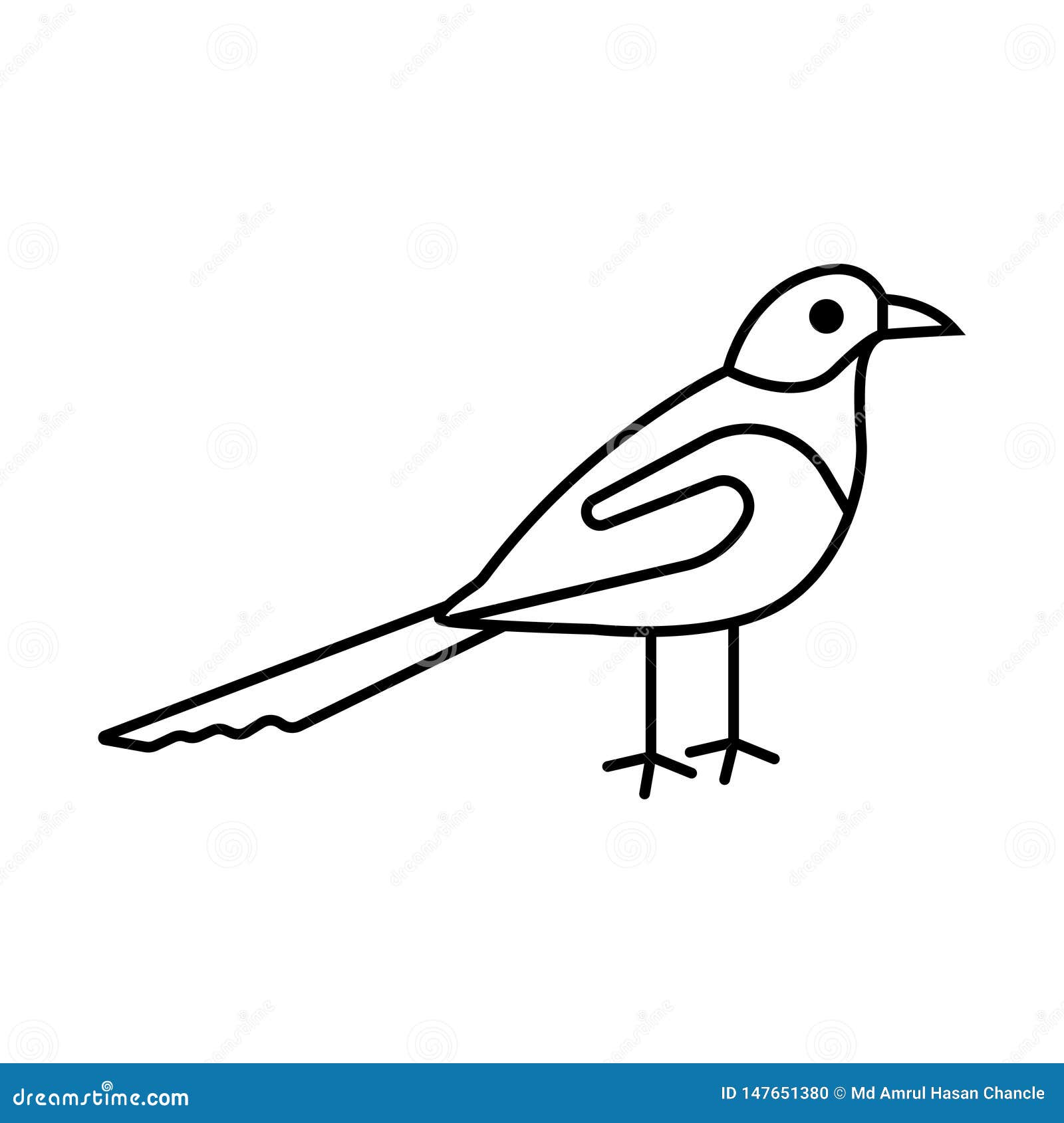 MAGPIE Bird- Vector Sign Symbol Bird Illustration Stock Vector ...