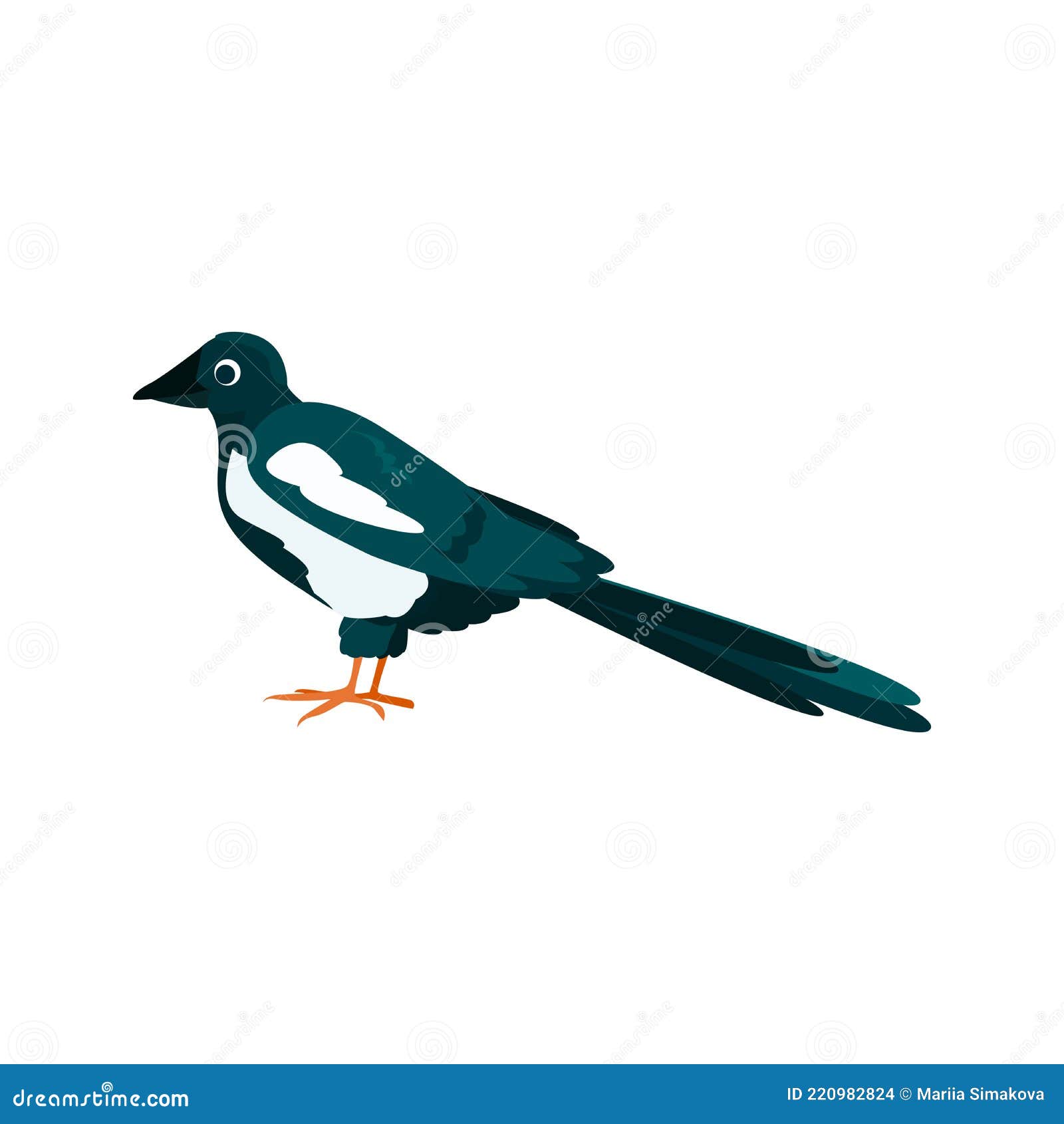 Magpie Flat Icon. Colored Vector Element from Birds Collection ...