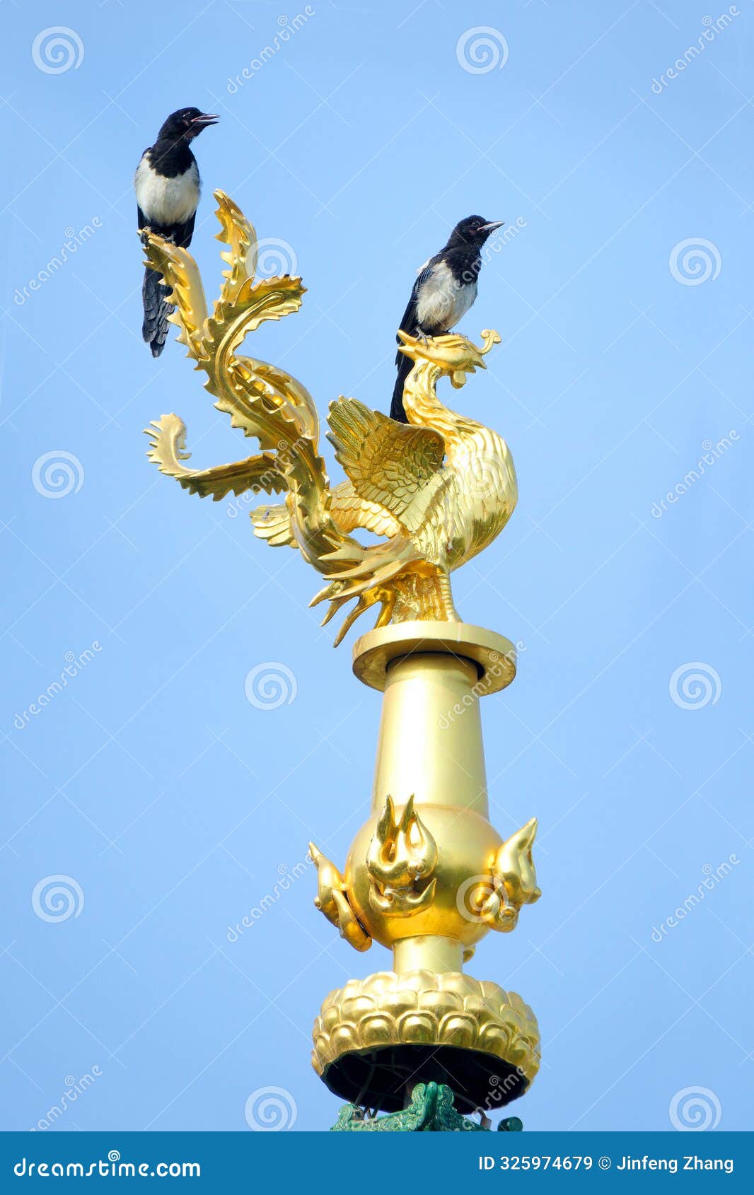 Golden Phoenix In Fiery Embrace: Textured Art Stock Image ...