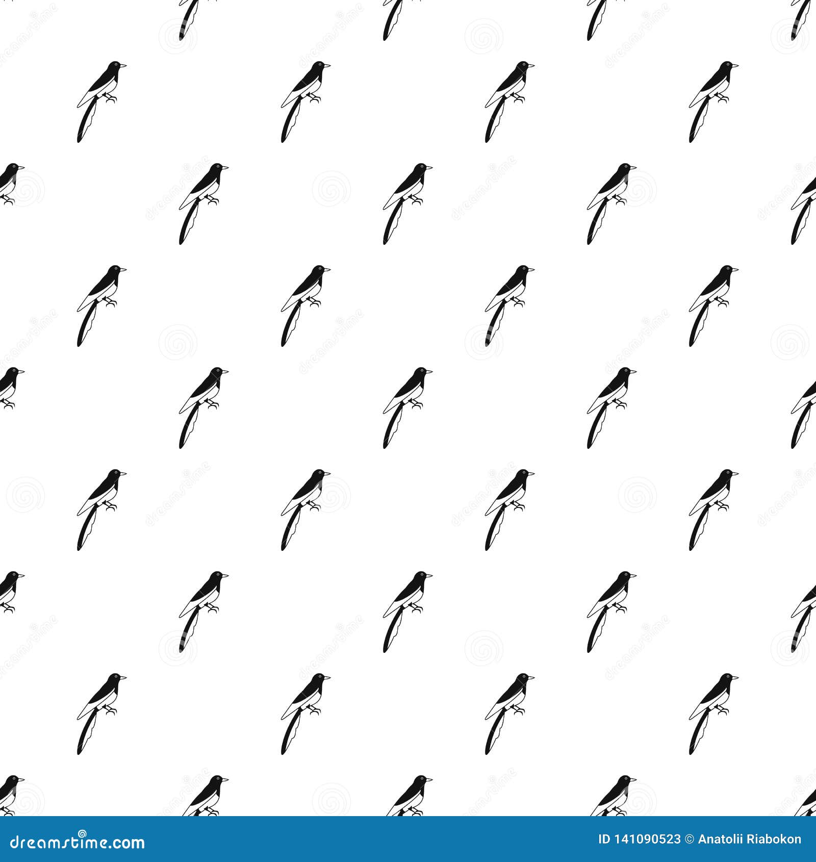 Magpie Pattern Seamless Vector Stock Vector - Illustration of ...