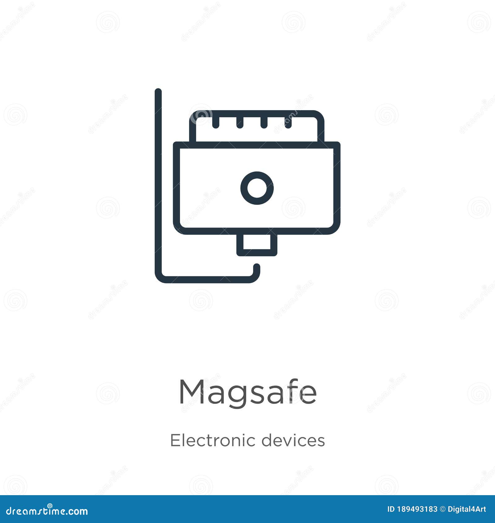 Linear Magsafe Icon From Electronic Devices Outline Collection. Thin ...