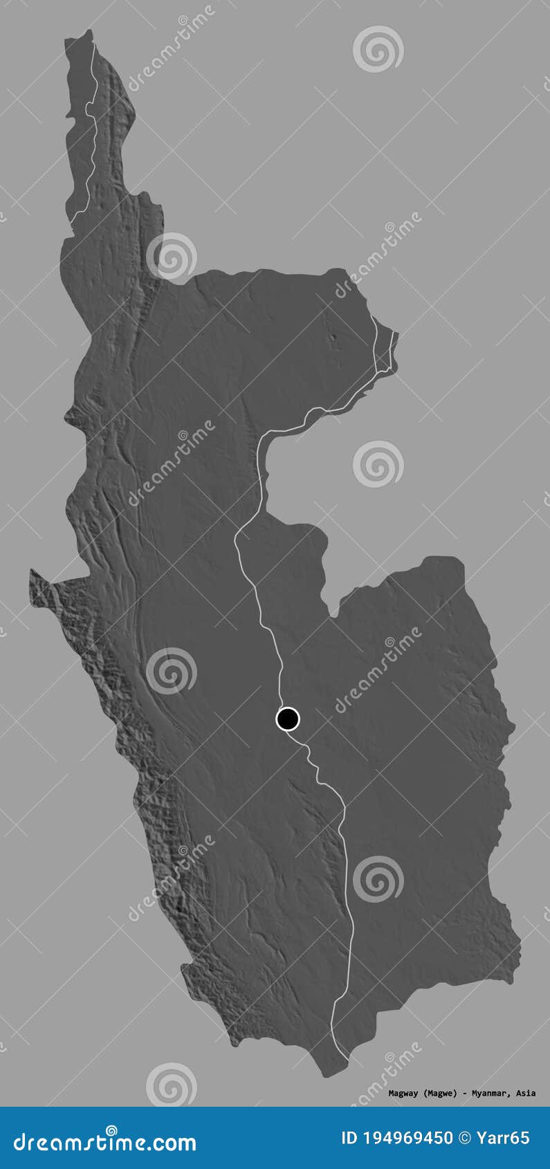 Magway, Division of Myanmar, on Solid. Bilevel Stock Illustration ...