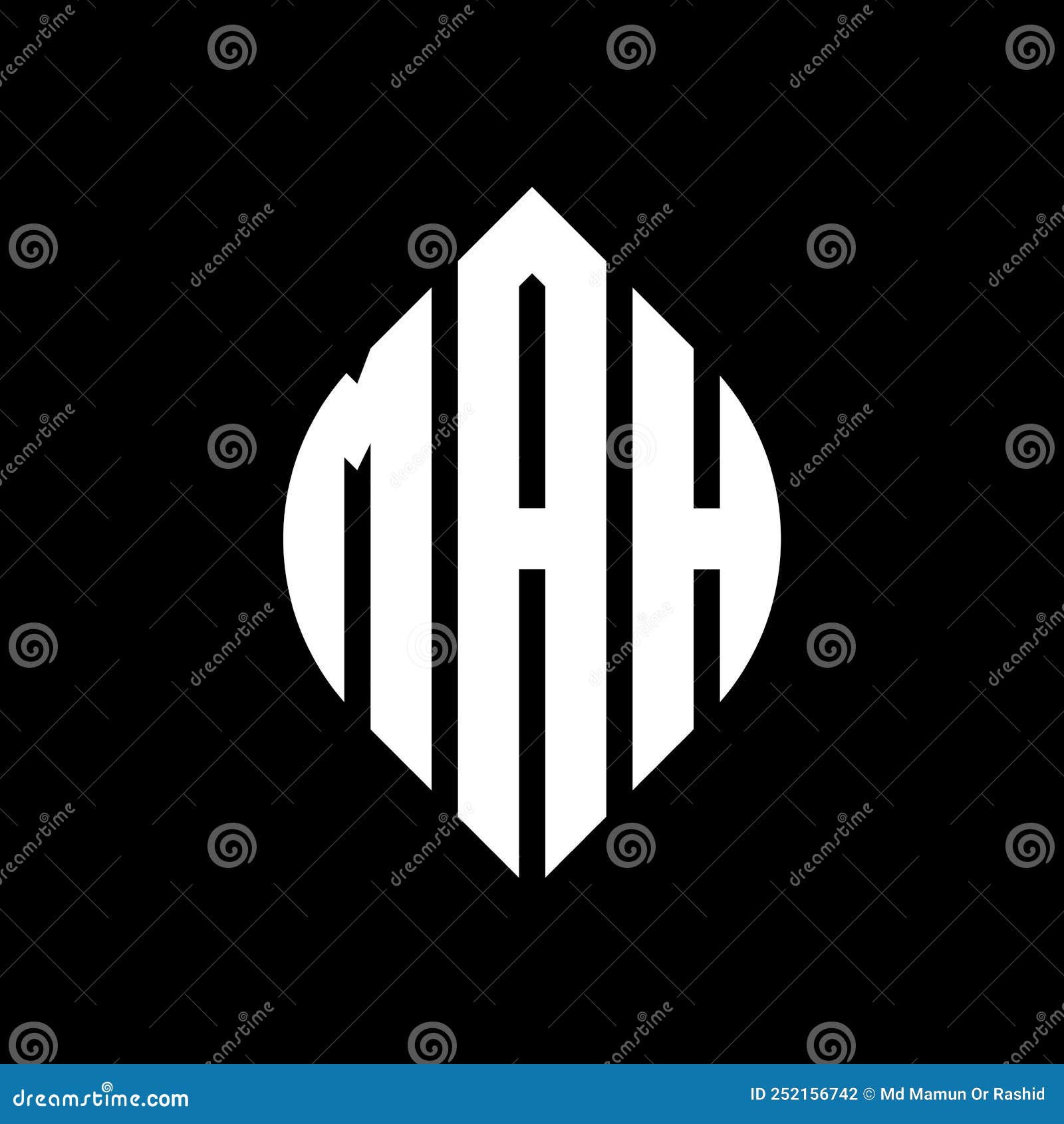 MAH Circle Letter Logo Design with Circle and Ellipse Shape. MAH ...