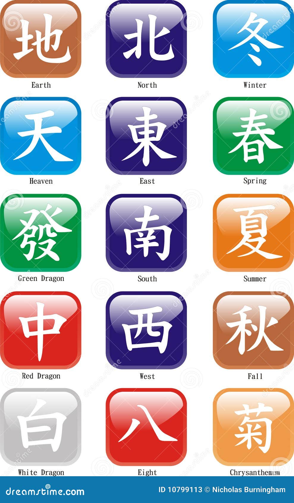 Mah Jongg Characters stock vector. Illustration of white - 10799113