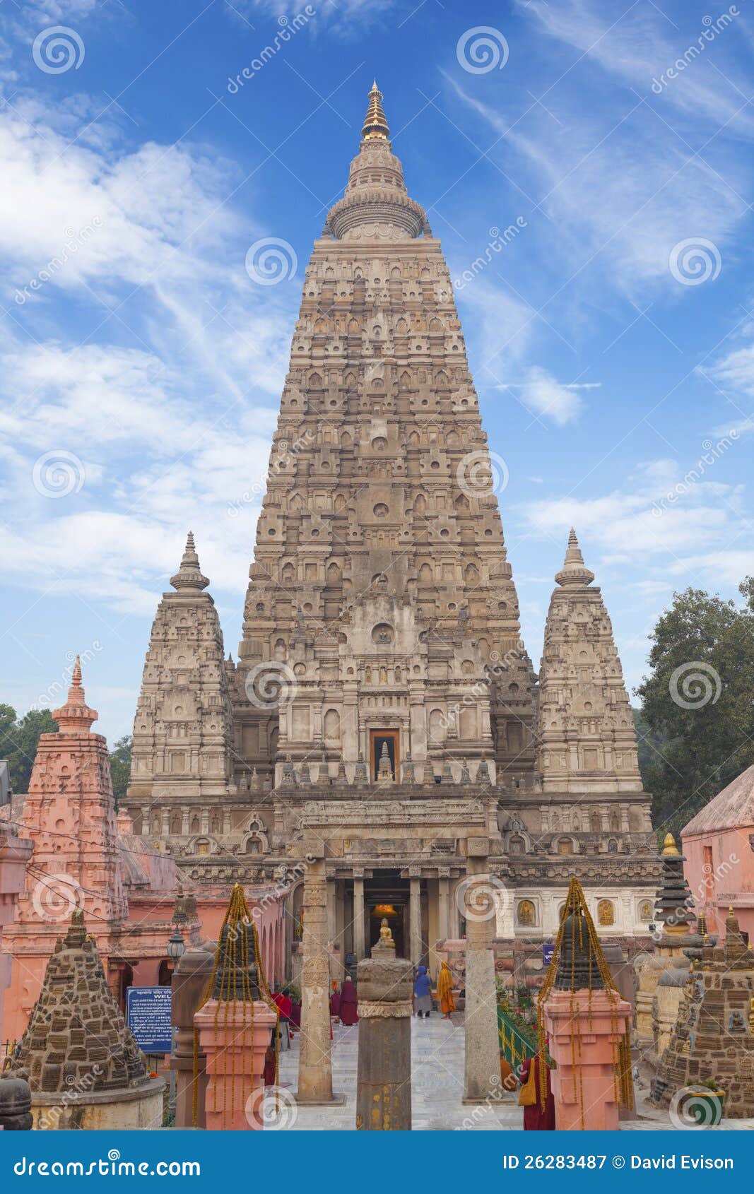 Mahabodhi Temple And Bodhi-tree. Royalty-Free Stock Photography ...