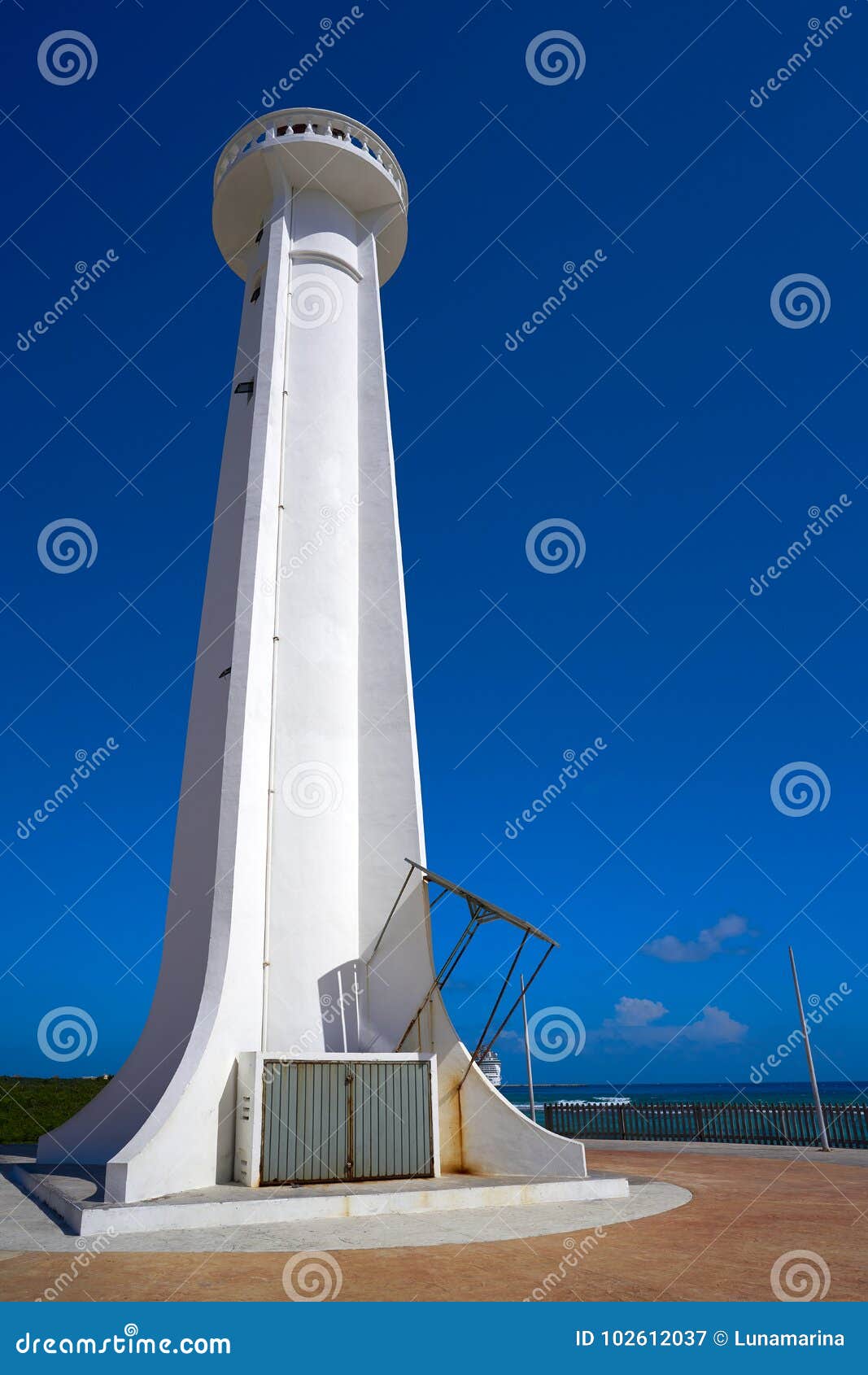Mahahual Lighthouse in Costa Maya Mexico Stock Image - Image of ...