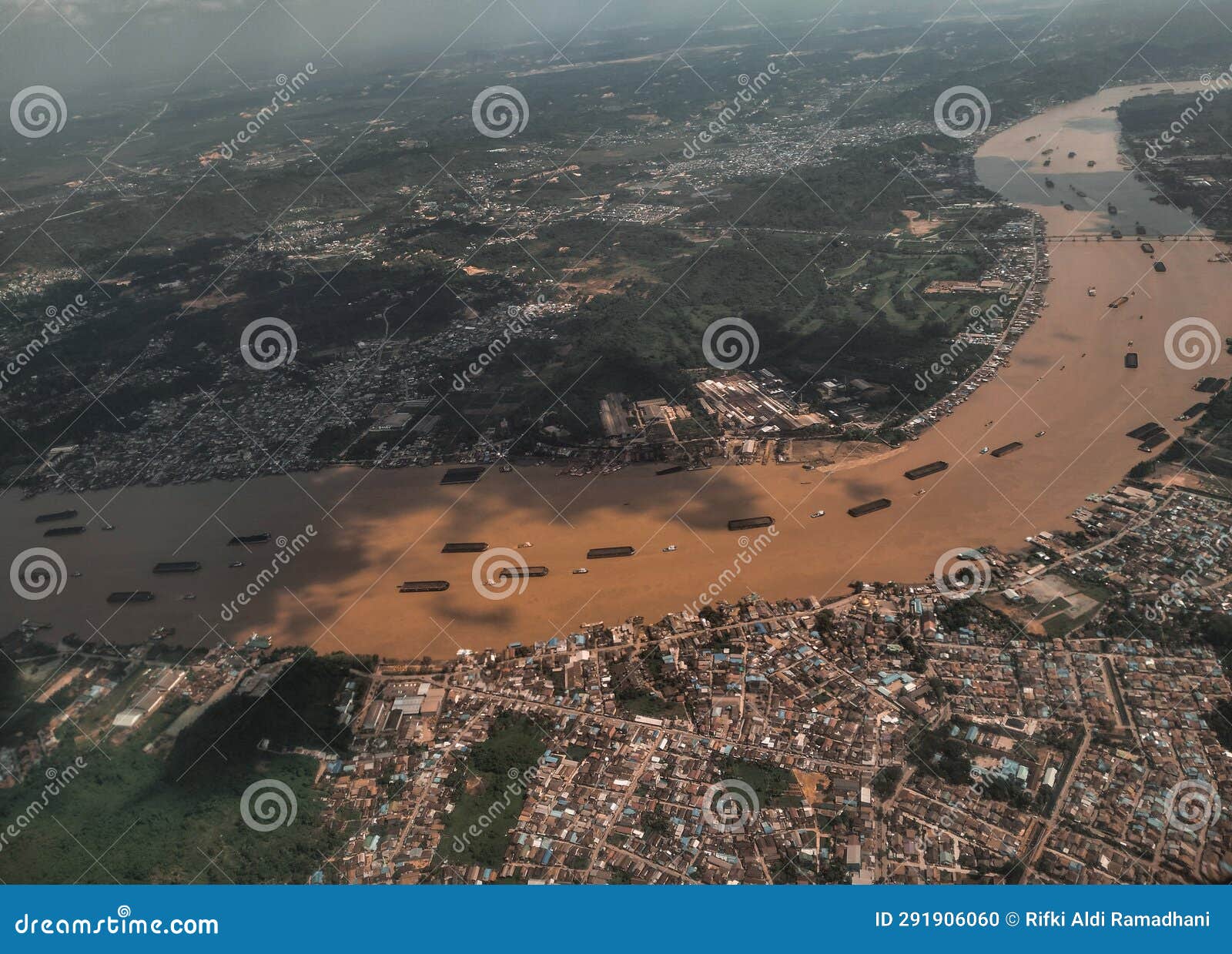Mahakam River that Divides Samarinda City Stock Photo - Image of ...