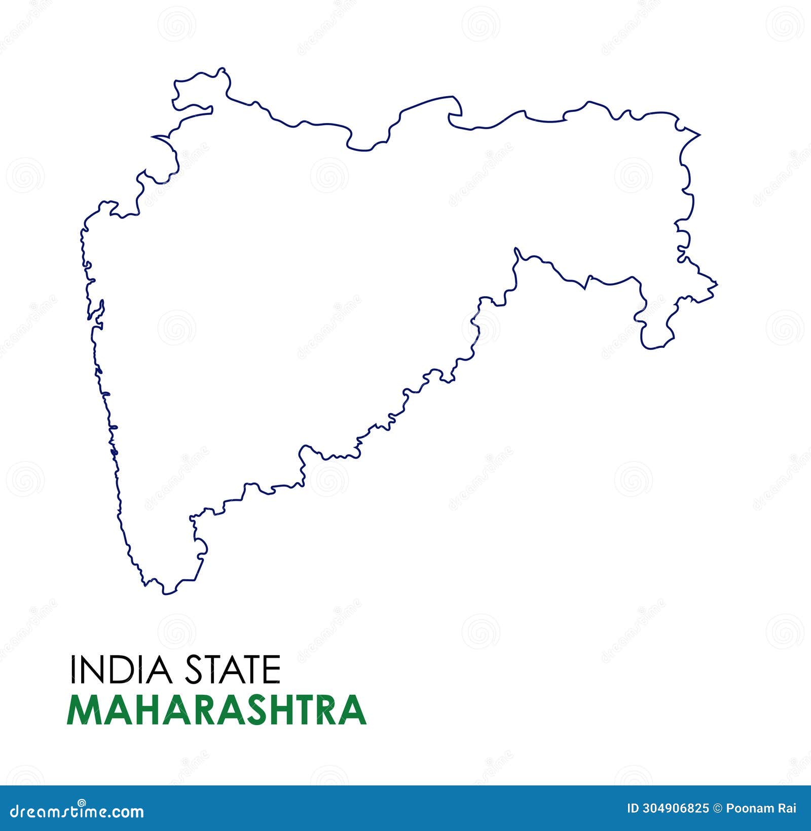 Maharashtra Map of Indian State. Maharashtra Map Vector Illustration ...