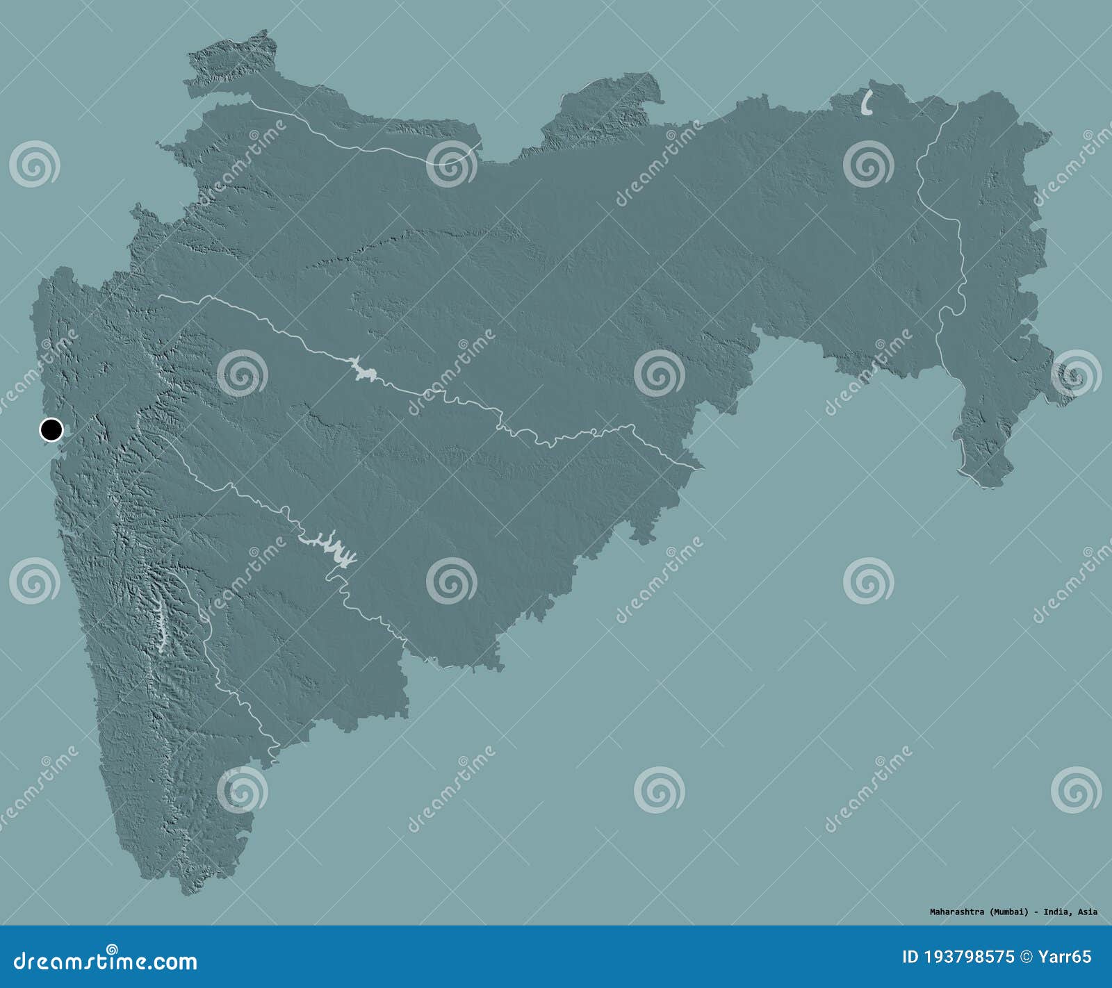 Maharashtra, State of India, on Solid. Administrative Stock ...