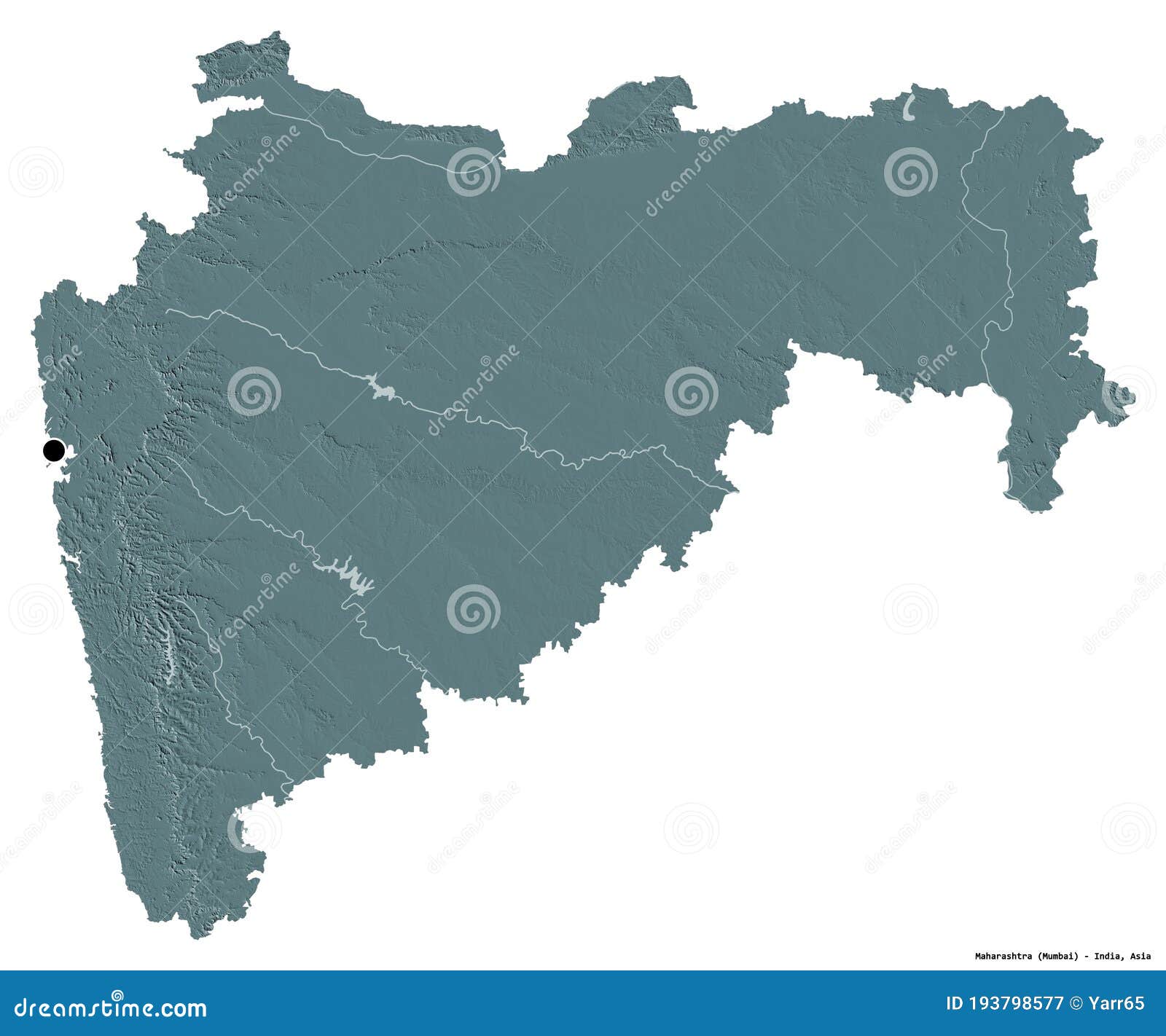 Maharashtra, State of India, on White. Administrative Stock ...