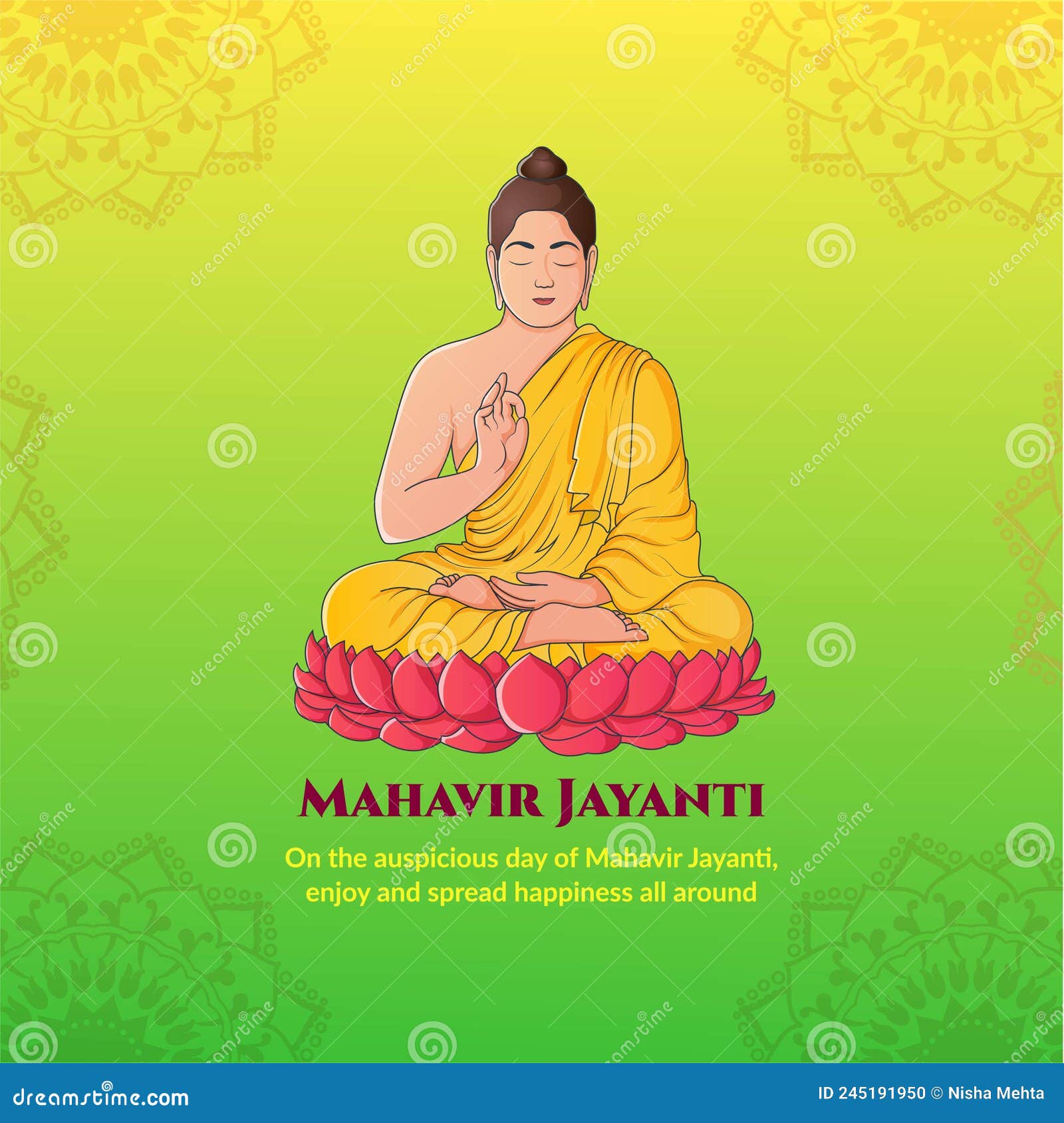 Ahimsa. Modern Vector Illustration Of Palm In Meditating Pose With Hand ...