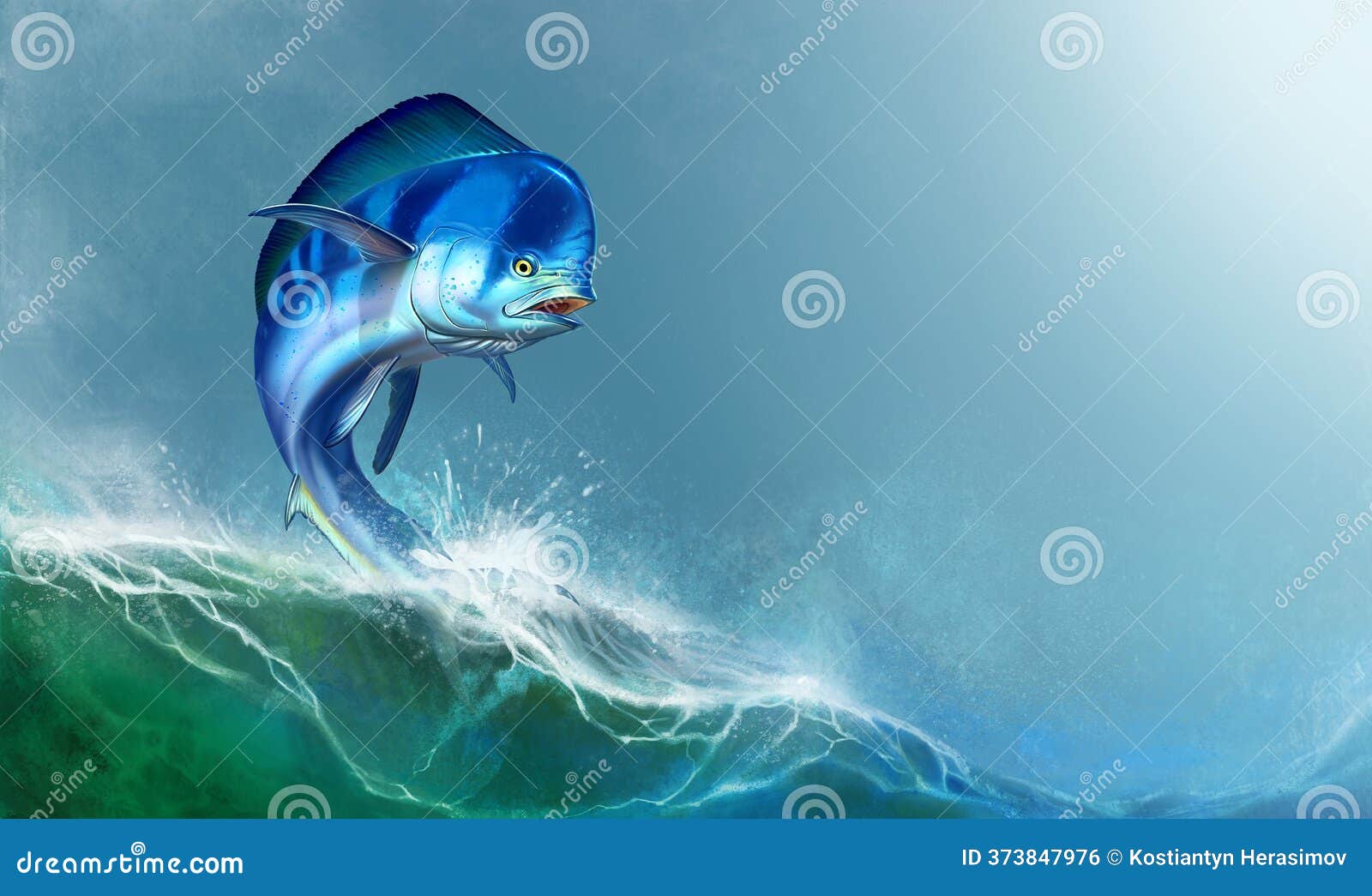 Mahi Mahi Or Dolphin Fish On White Sketch. Stock Illustration ...