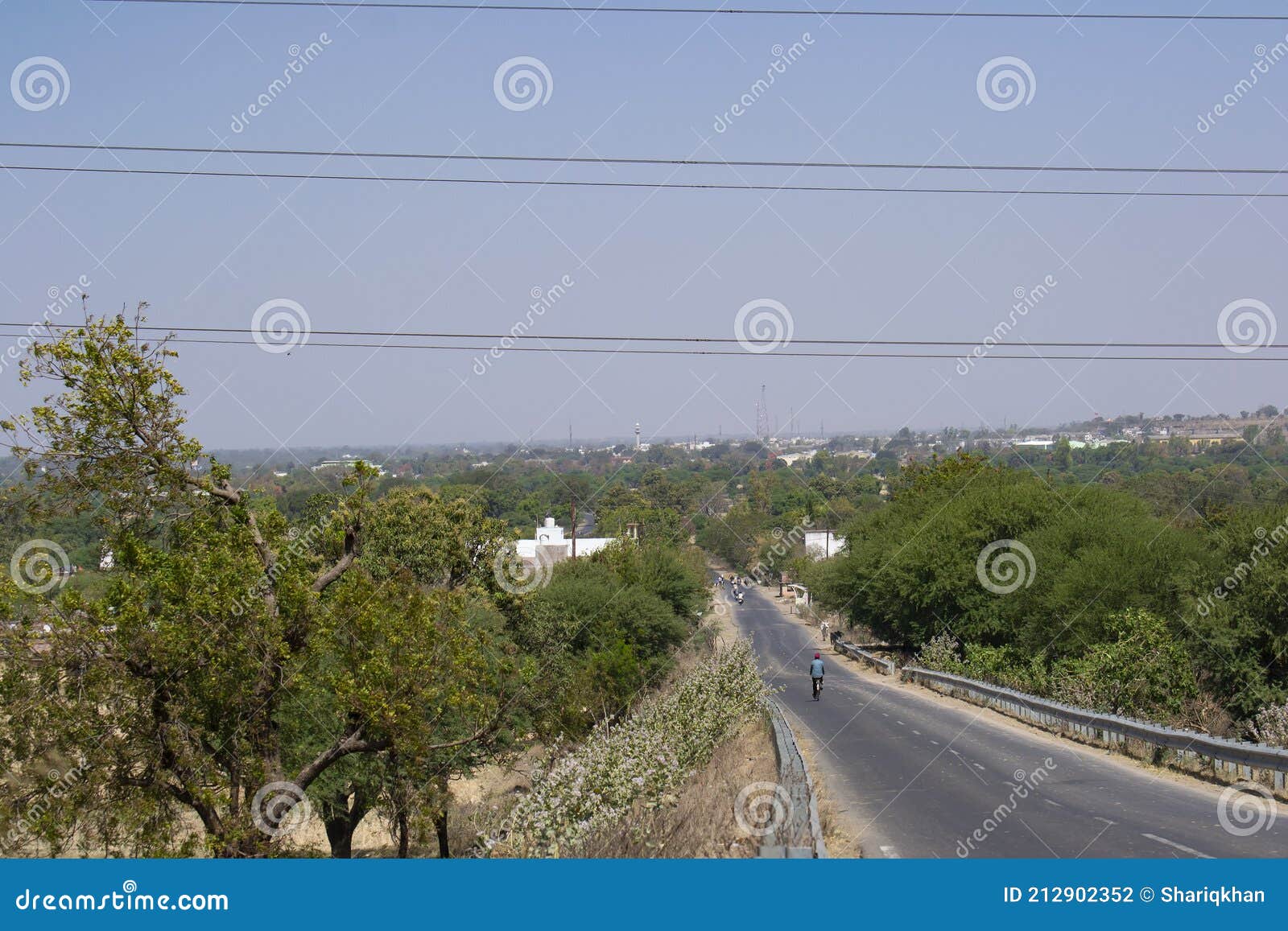 Mahidpur Approach Road and Mahidpur Town in Background Stock Photo ...