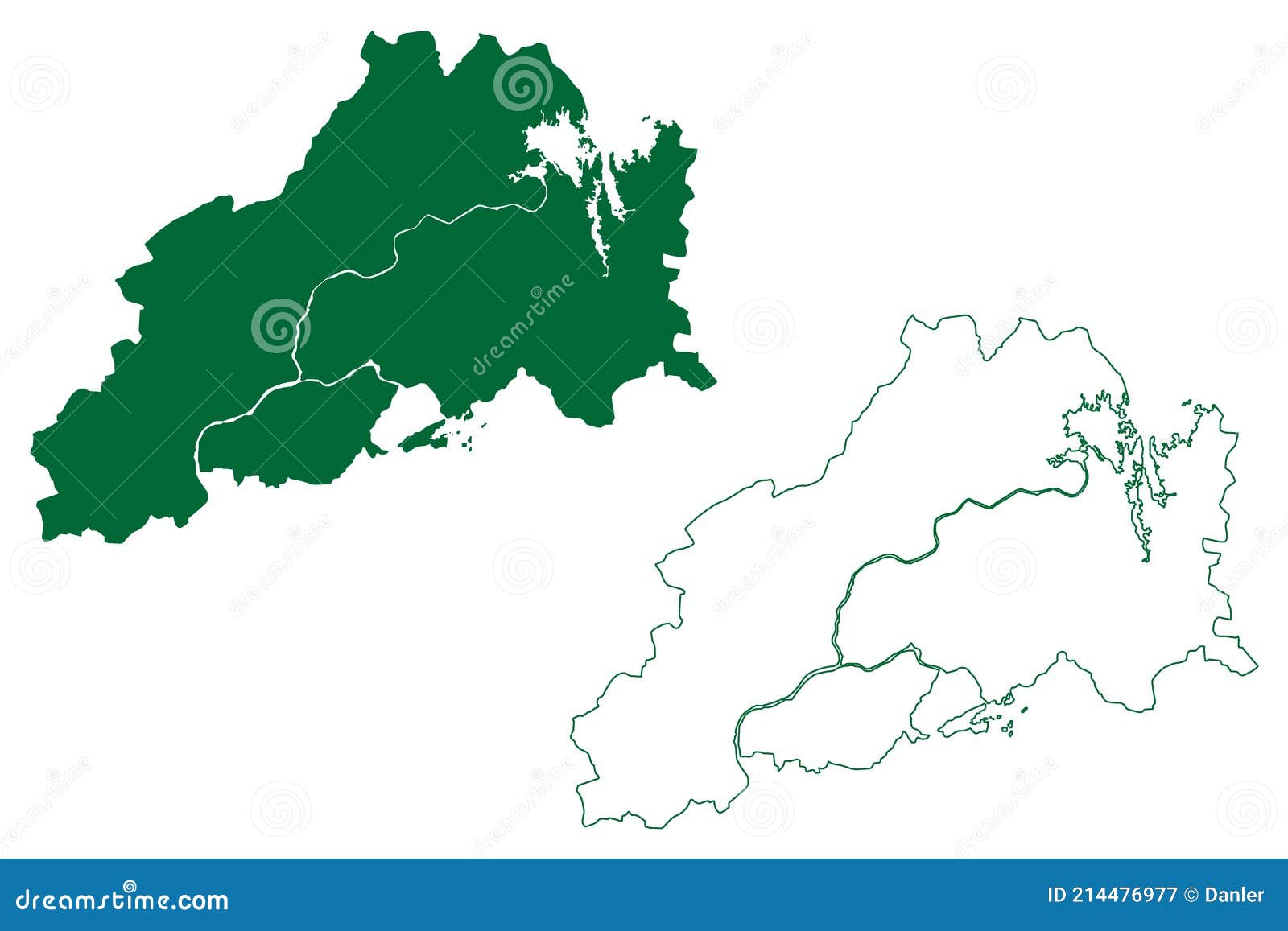 Mahisagar District Gujarat State, Republic of India Map Vector ...